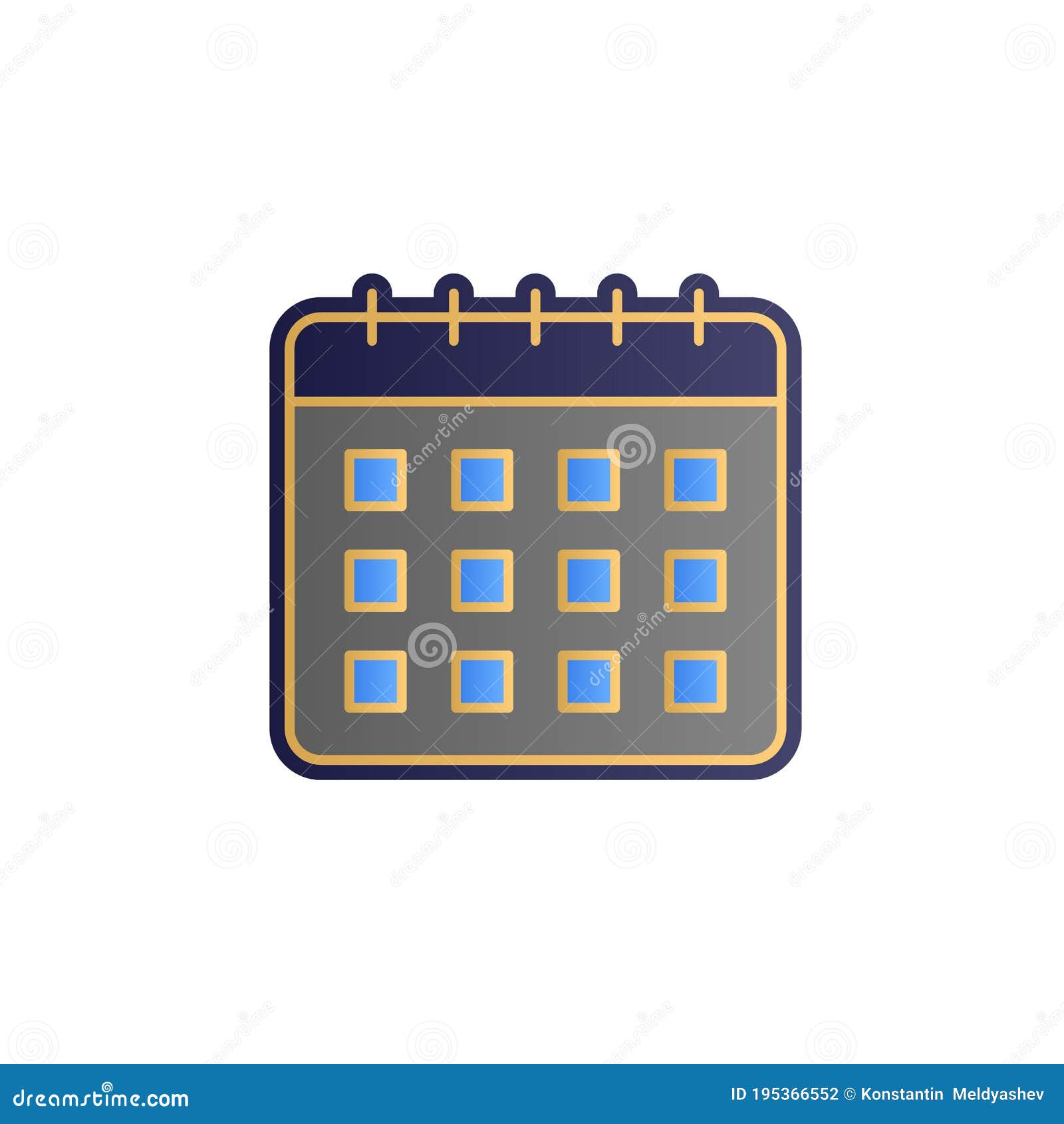 Calendar Color Gradient Vector Icon Stock Vector - Illustration of ...