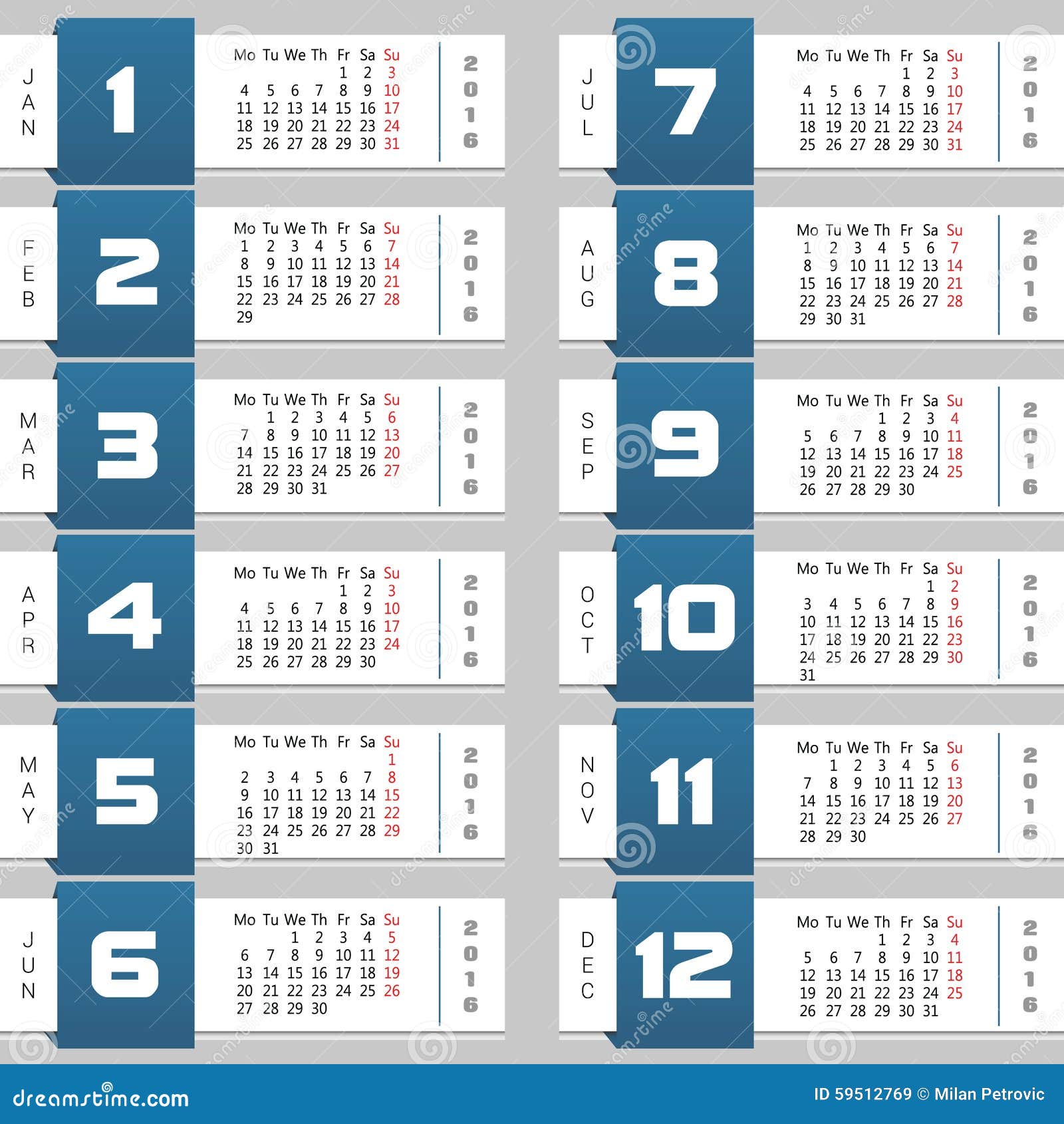 Calendar colorful vector stock vector. Illustration of personal - 59512769