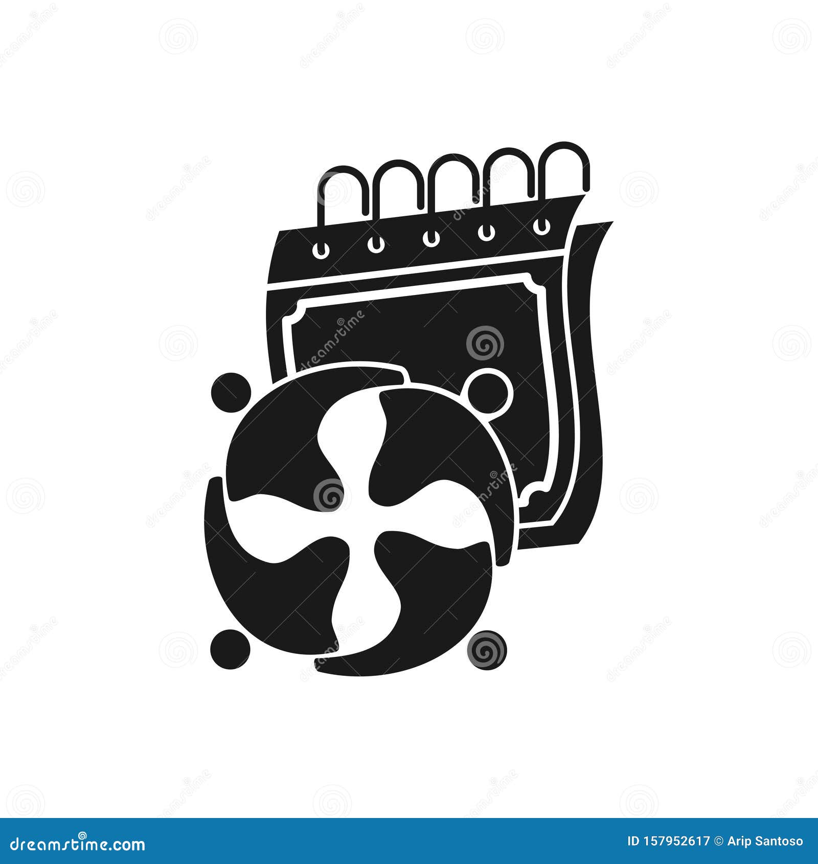 Calendar Commitment Teamwork Together Black Logo Stock Vector ...