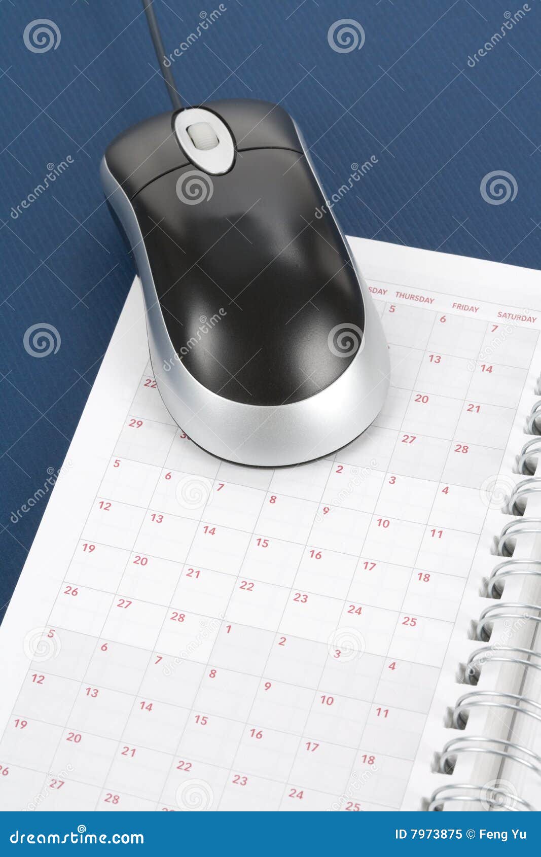 Calendar and Computer Mouse Stock Image - Image of agenda, organizer ...