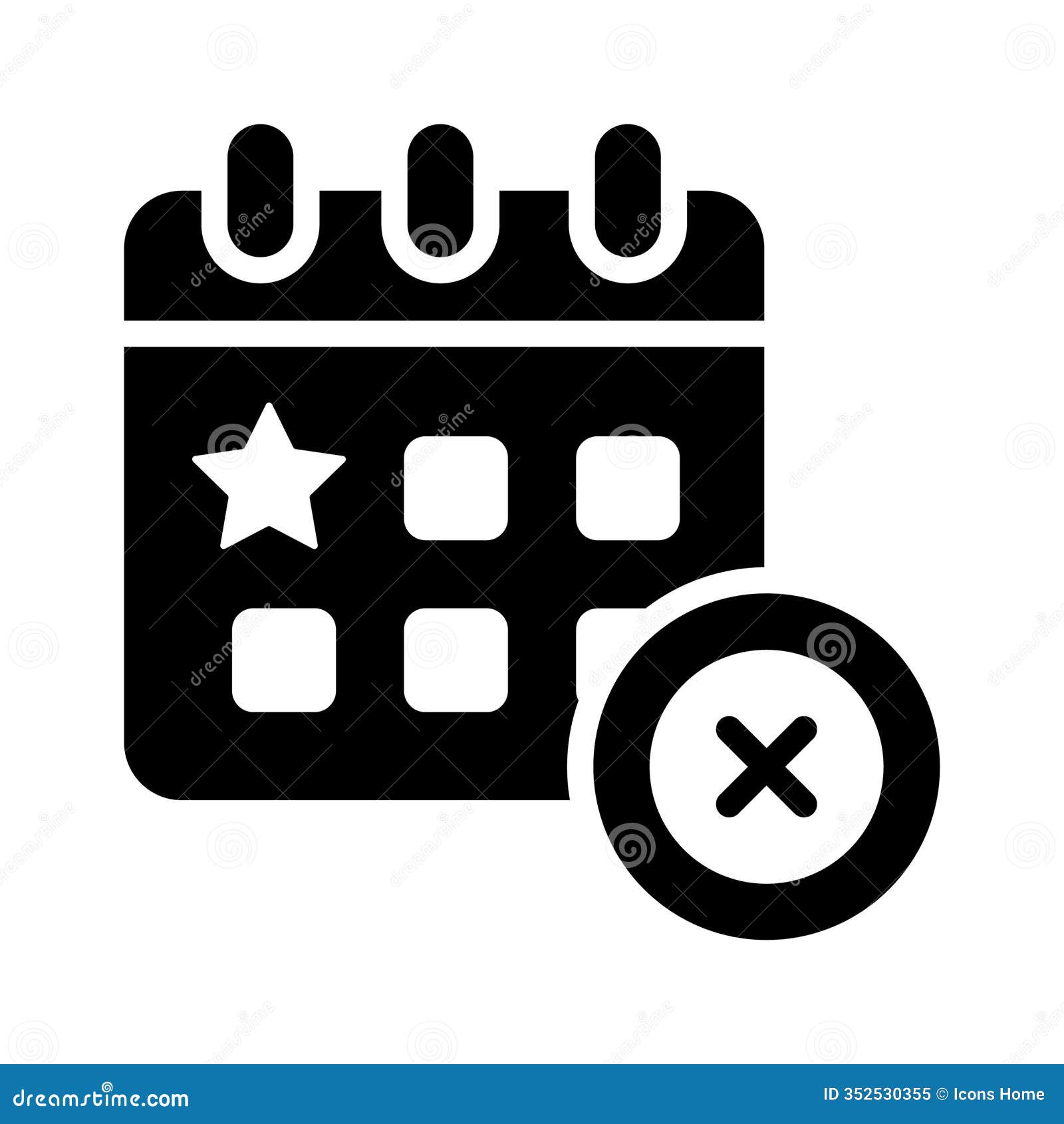 Calendar with a Cross Symbol Representing Event Removal Stock ...