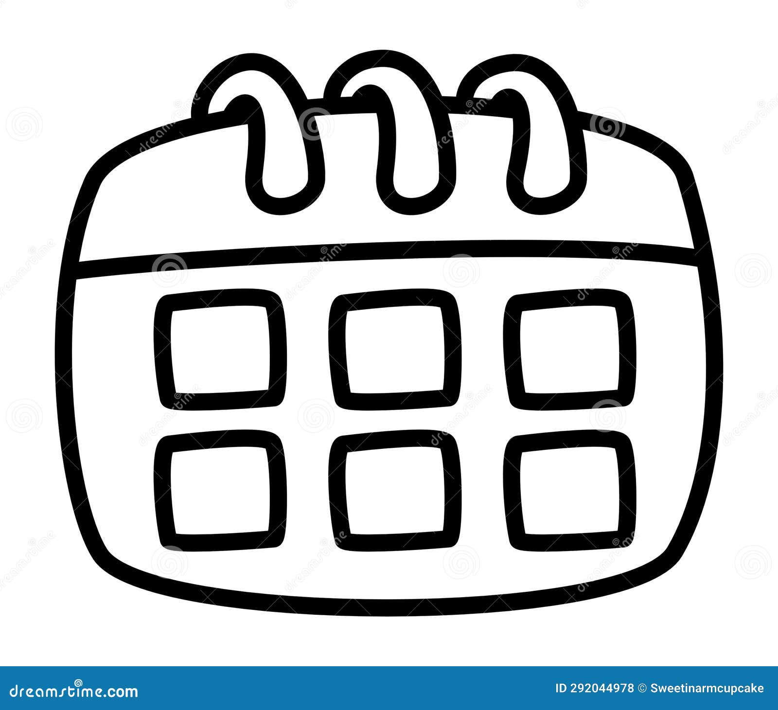 Calendar - Cute Monthly Schedule Flat Line Illustration Stock Vector ...