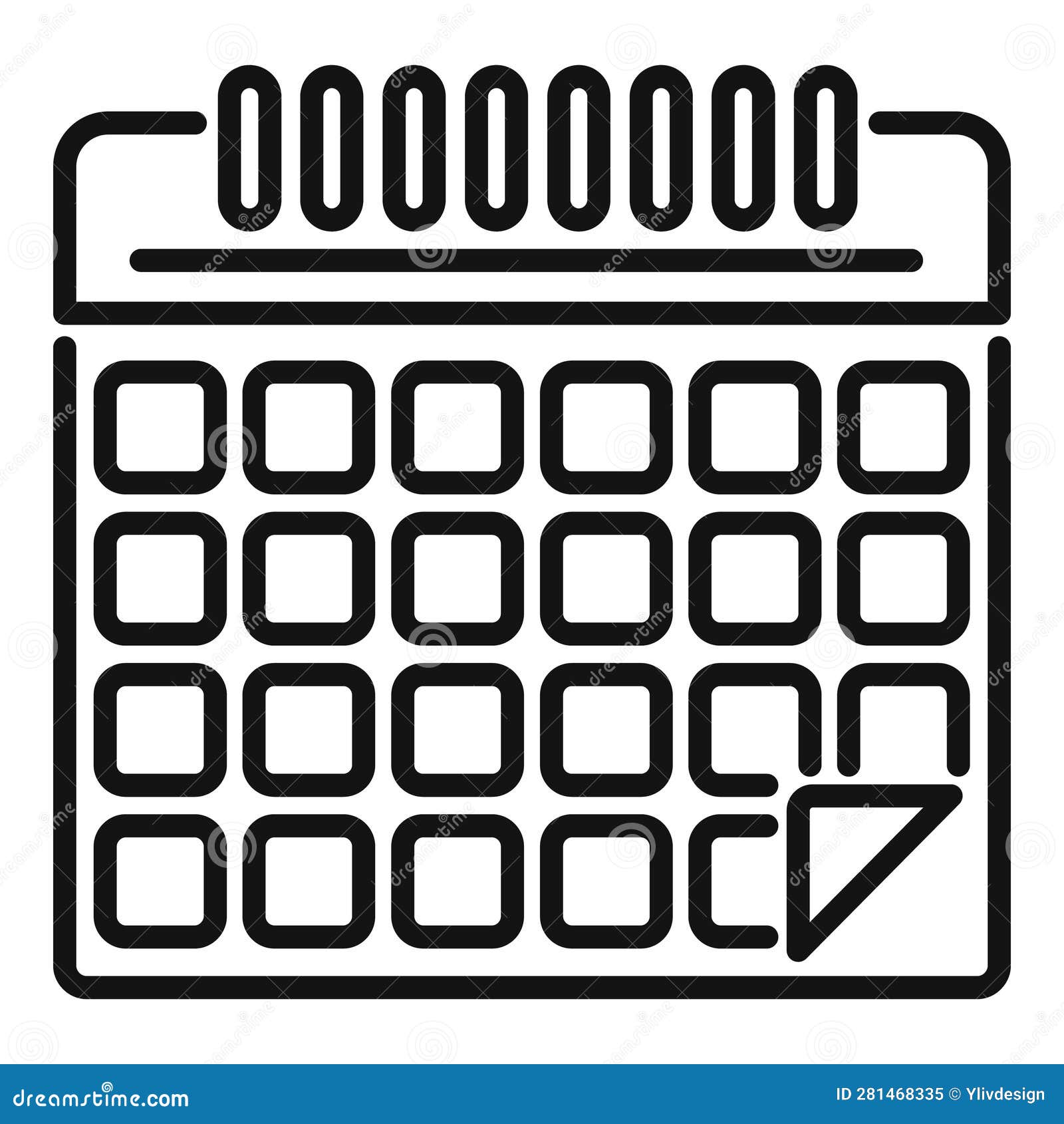 Calendar Data Icon Outline . Time Work Stock Illustration ...
