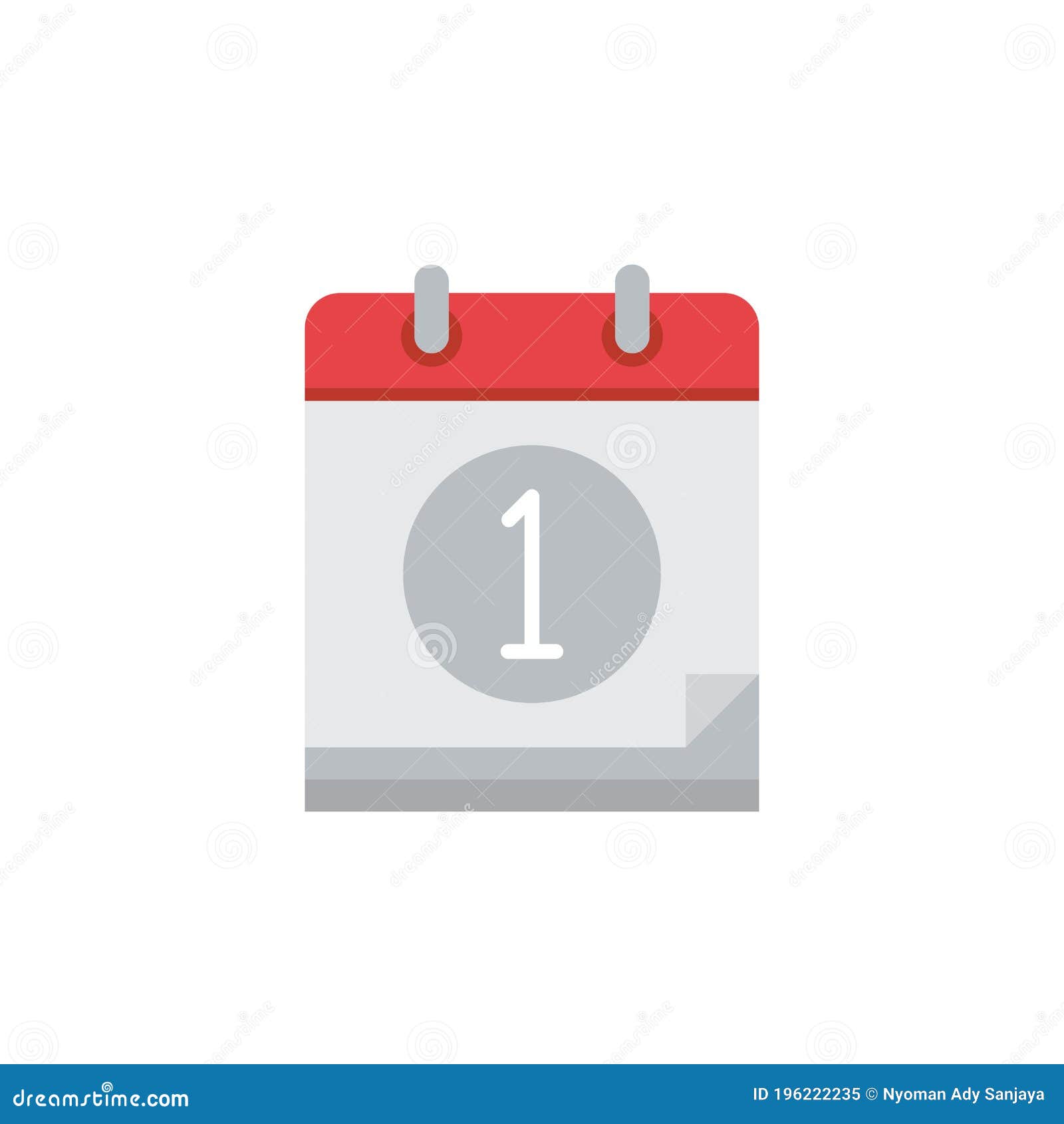 Calendar Date Day One Vector Icon Symbol Isolated on White Background ...