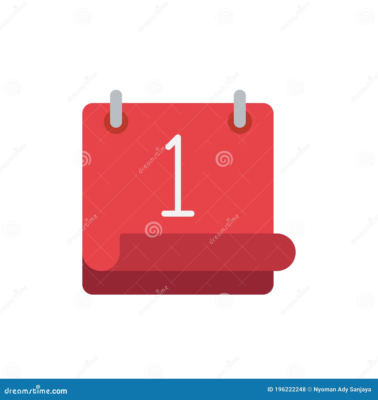 Calendar Date Day One Vector Icon Symbol Isolated on White Background ...