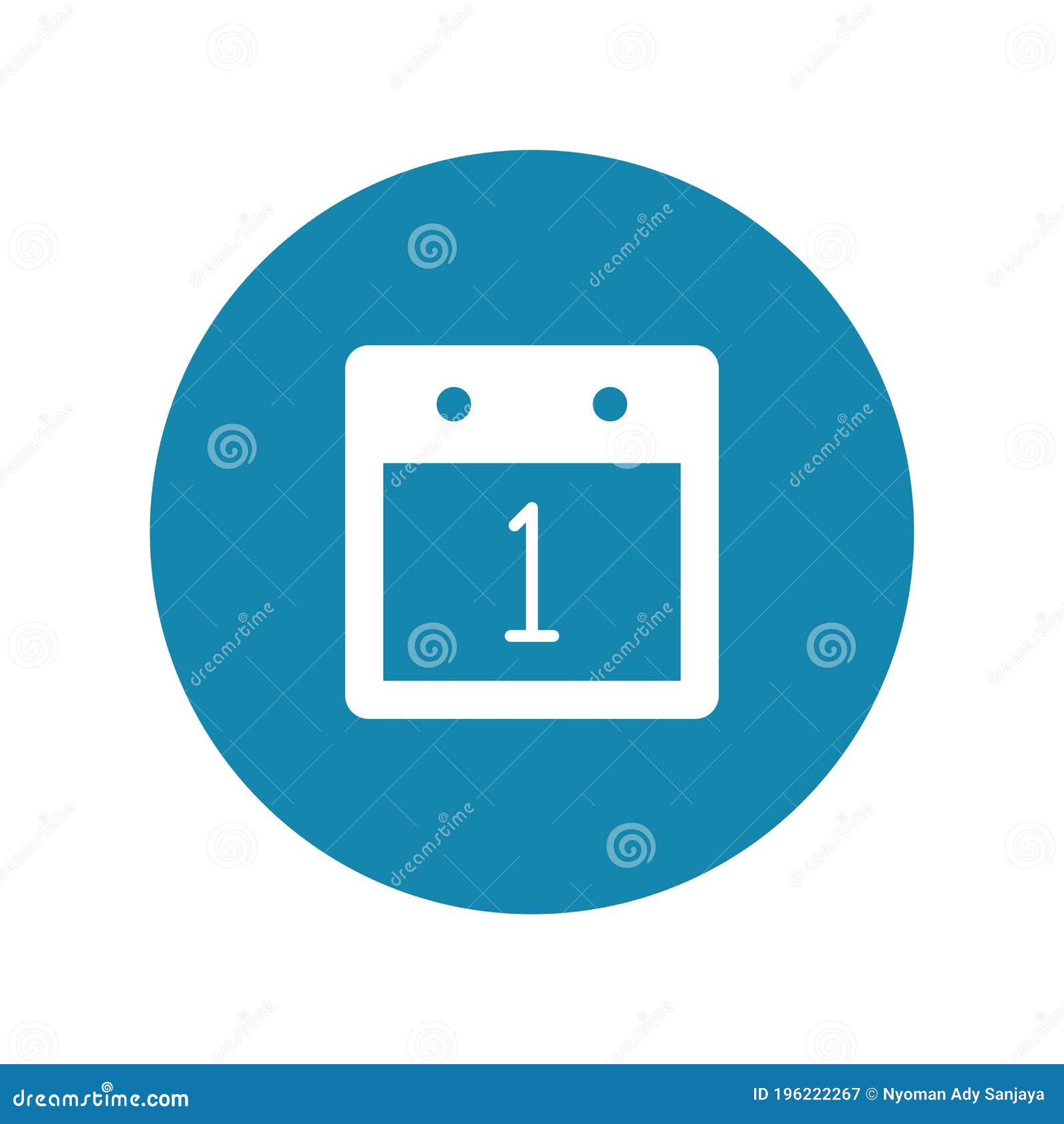 Calendar Date Day One Vector Icon Symbol Isolated on White Background ...