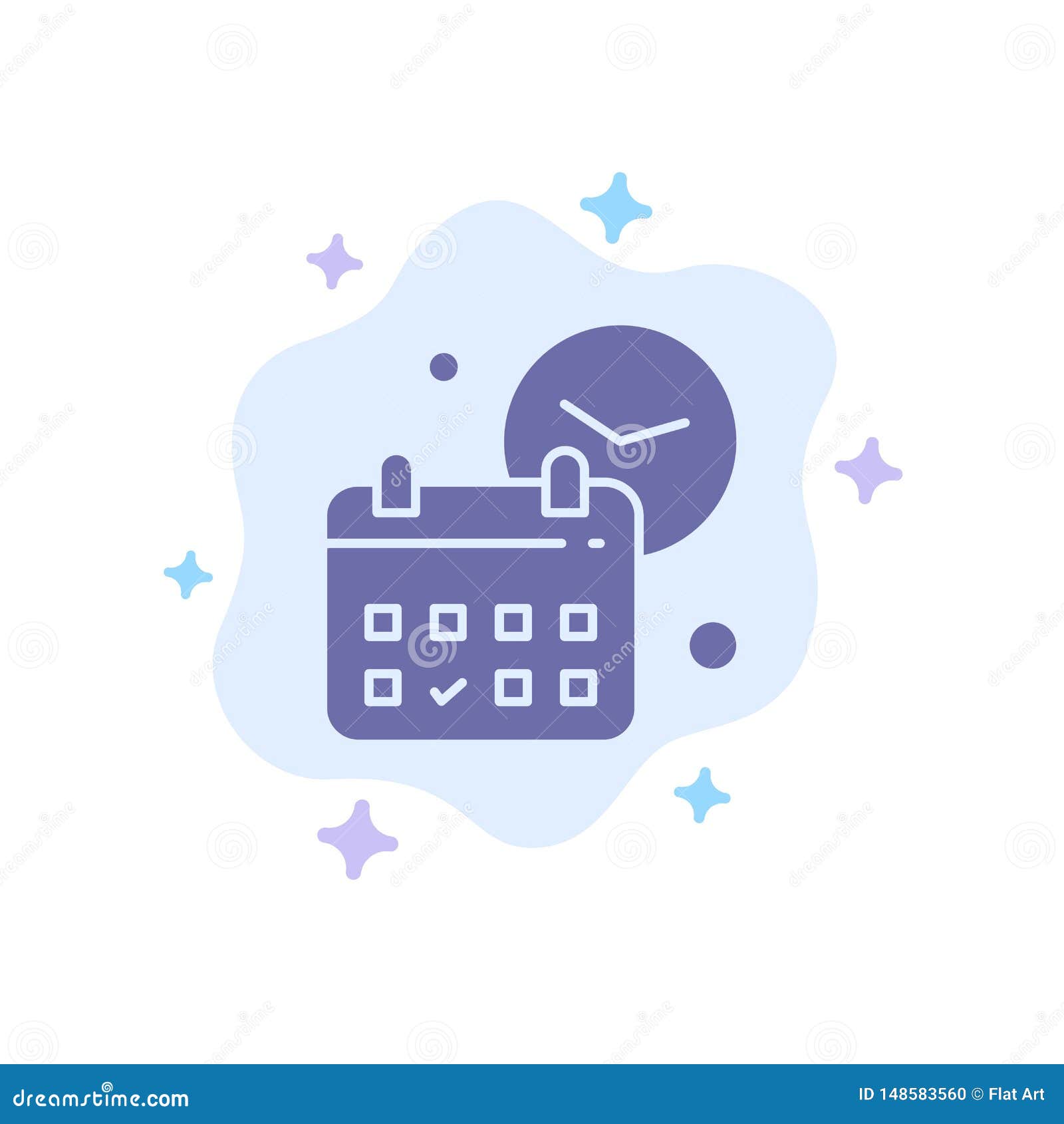 Calendar, Date, Day, Time, Job Blue Icon on Abstract Cloud Background ...