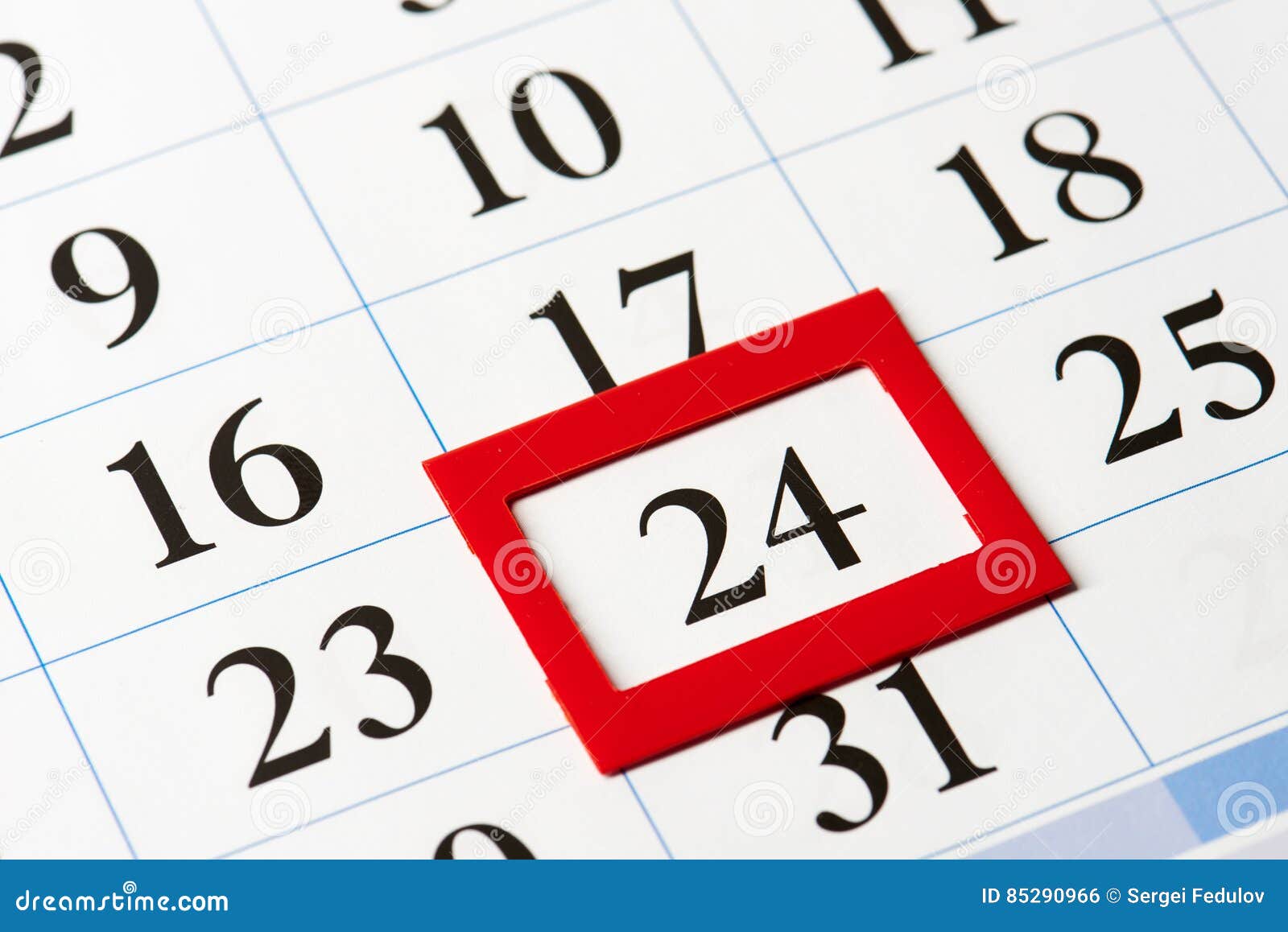 Calendar Date Highlighted in Red Stock Photo - Image of birthday ...