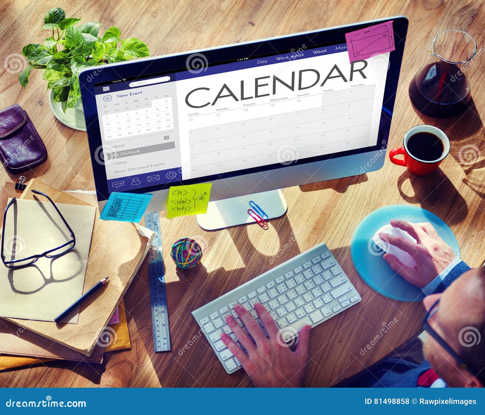 Calendar Date Organizer Planner Concept Stock Photo - Image of reminder ...