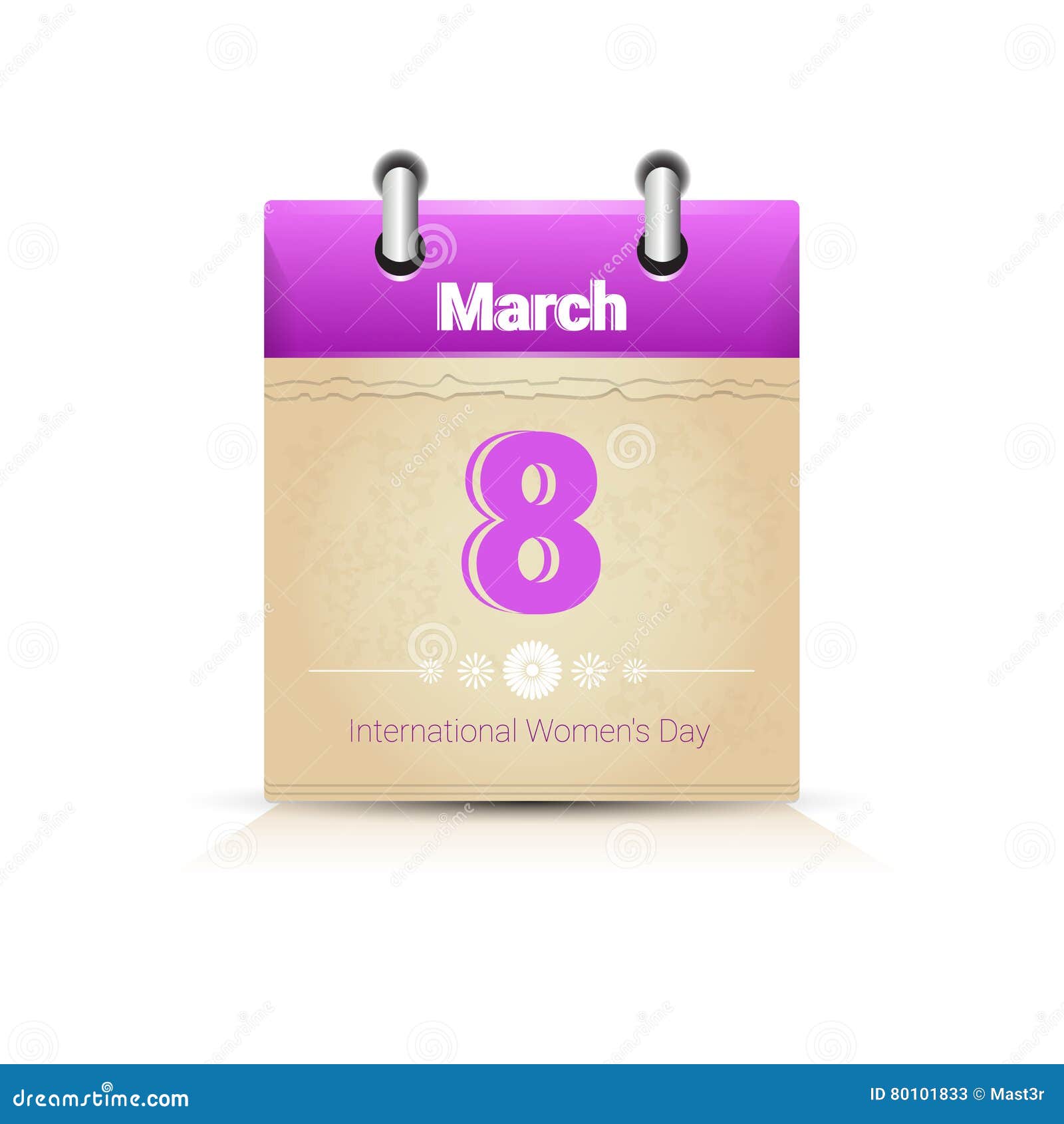 Calendar Date Page Woman Day 8 March Stock Vector - Illustration of ...