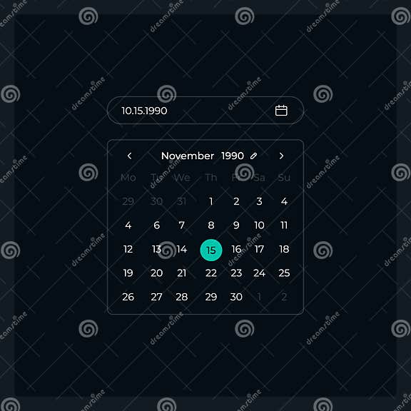 Calendar Date Picker UI Element Template Stock Vector - Illustration of ... Calendar Date Picker UI Element Template Stock Vector - Illustration of ...