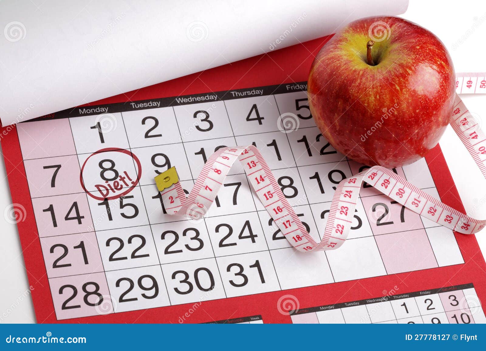 Calendar Date To Start a Diet Stock Image - Image of beginnings, event ...