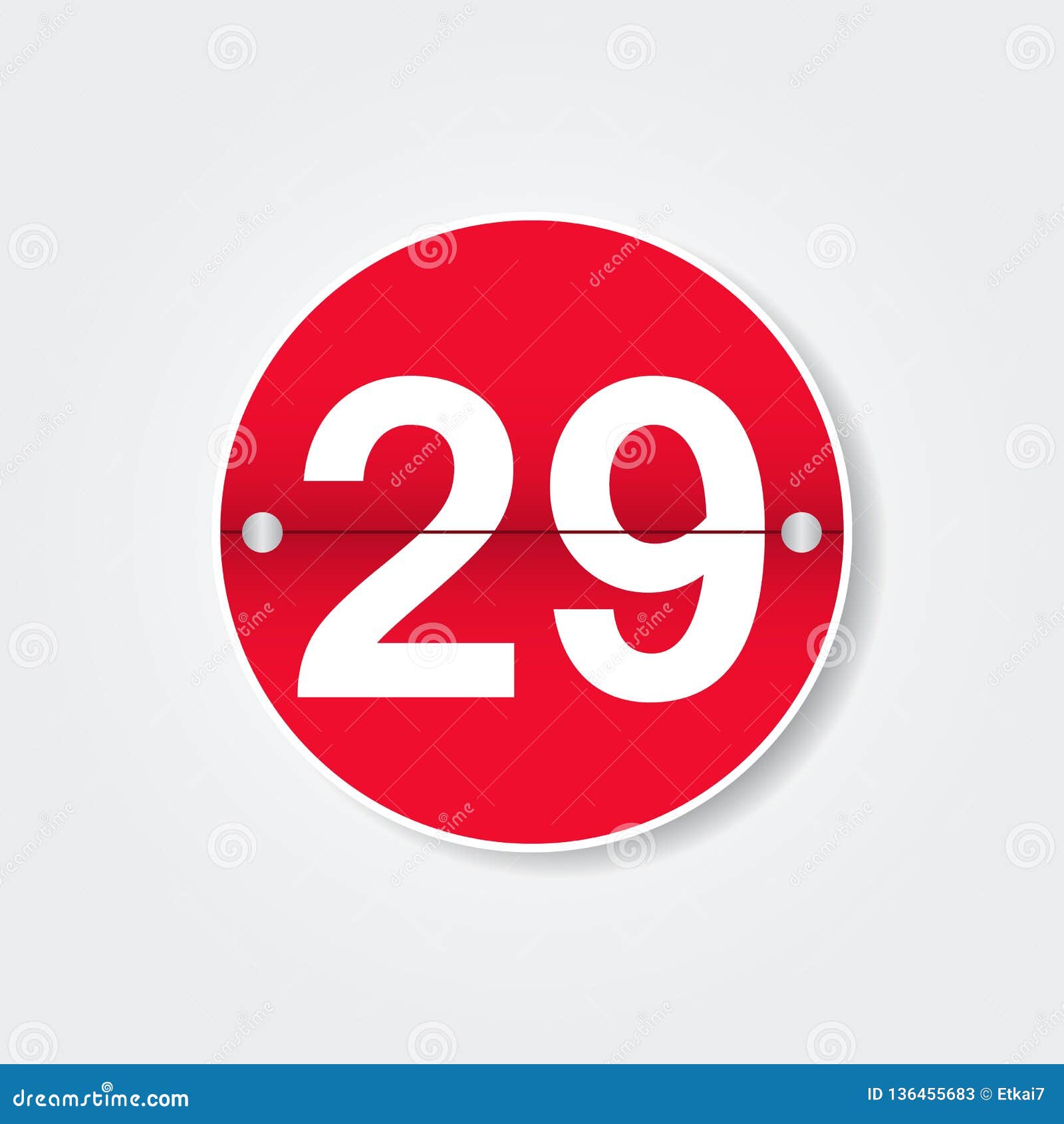 Calendar with 29 Day. Holiday Number Stock Vector - Illustration of ...