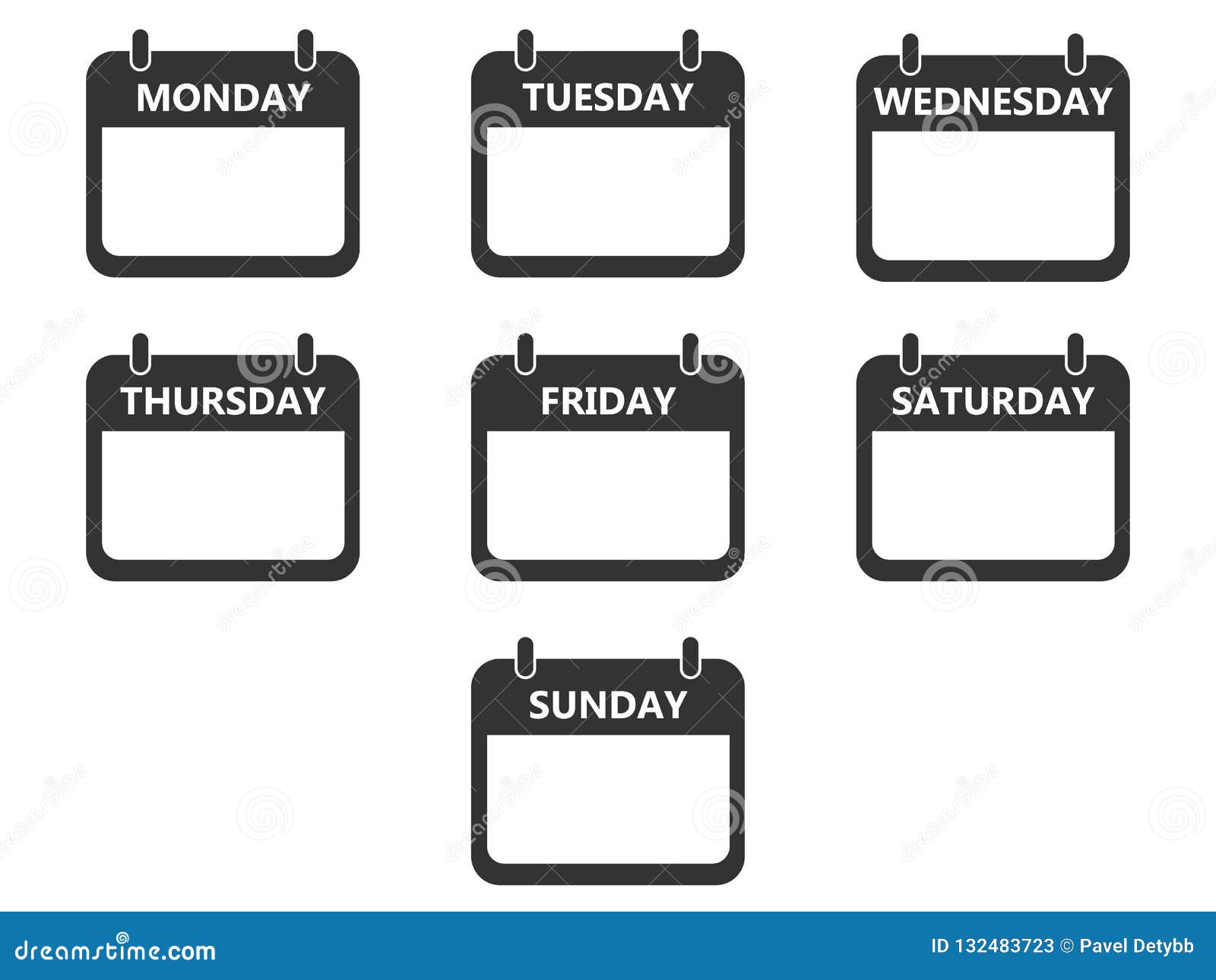 Calendar Day Icon Set. Week Day Icon Set. Vector Illustration, Flat ... Calendar Day Icon Set. Week Day Icon Set. Vector Illustration, Flat ...