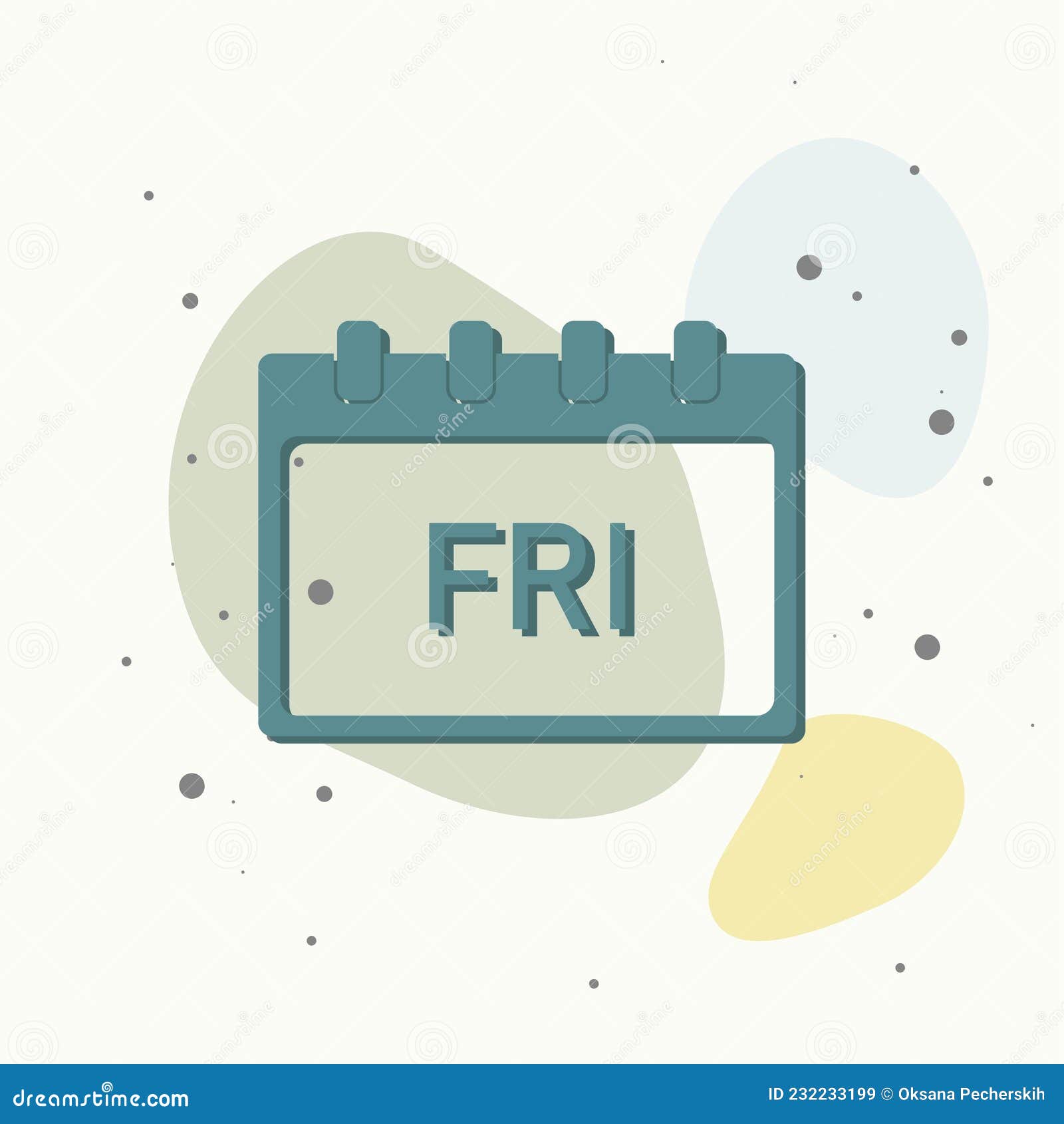 Calendar Day of the Week Friday on Multicolored Background Stock Vector ...