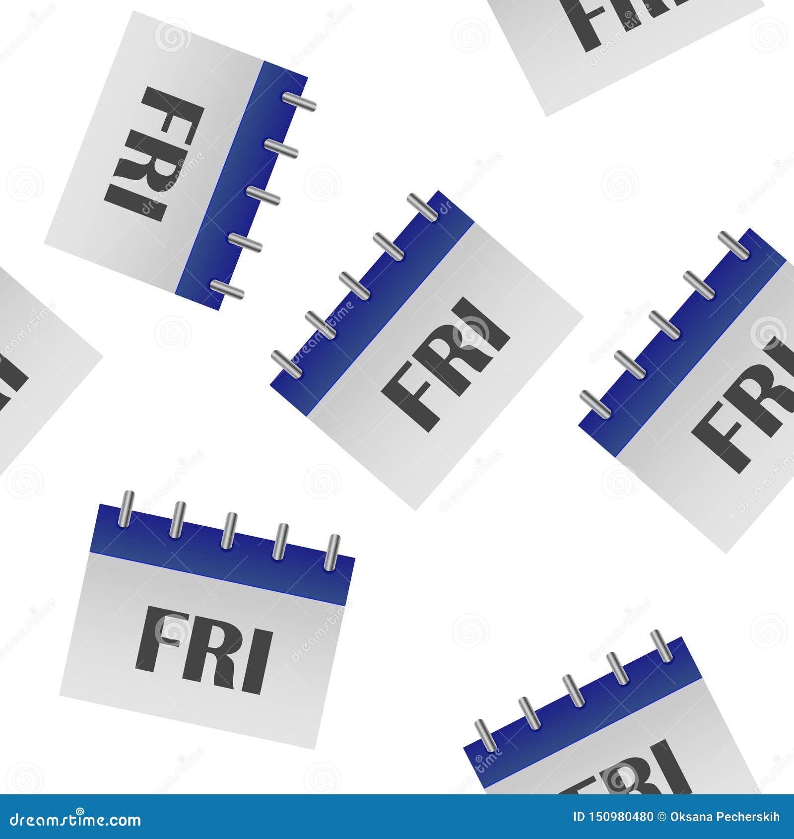 Calendar Day of the Week Friday. Vector Illustration Done in Gray and ...