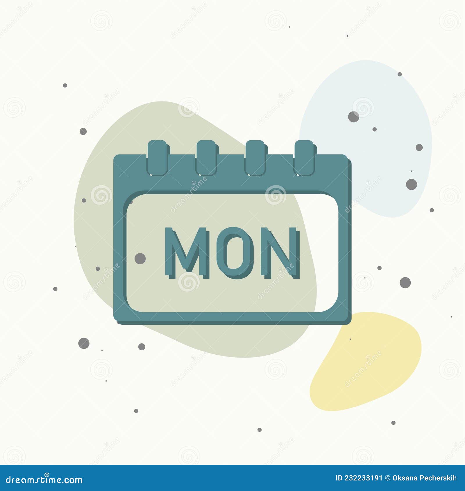 Calendar Day of the Week Monday on Multicolored Background Stock Vector ...