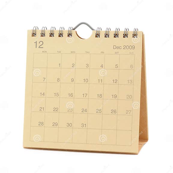 Calendar - December 2009 stock photo. Image of closeup - 8877086