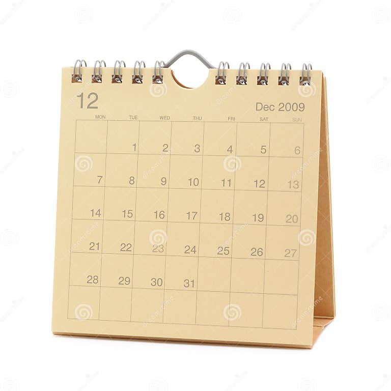 Calendar - December 2009 stock photo. Image of closeup - 8877086