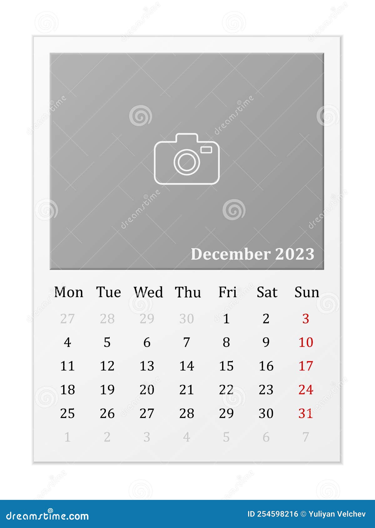 December 2023 Template- Desk Calendar 2023 Year Template, Wall Calendar ...