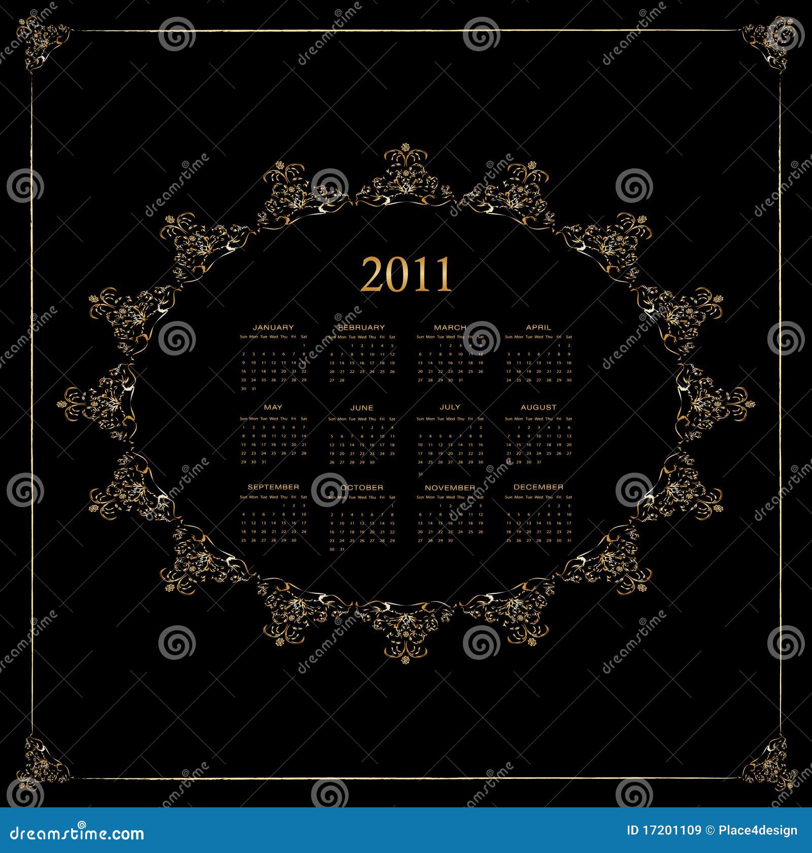 Calendar Design 2011 stock vector. Illustration of annual - 17201109