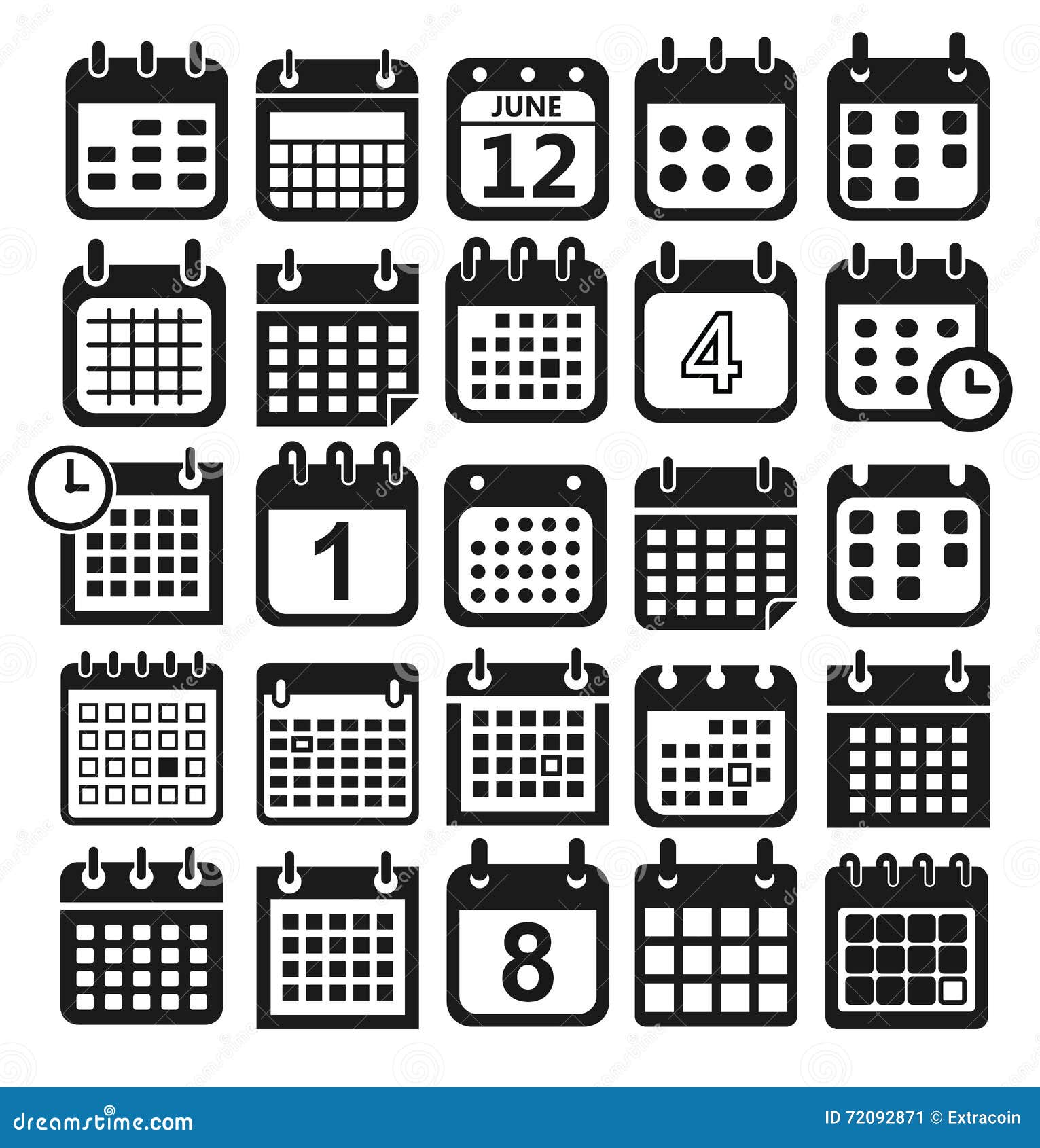 Calendar design icons stock vector. Illustration of element - 72092871
