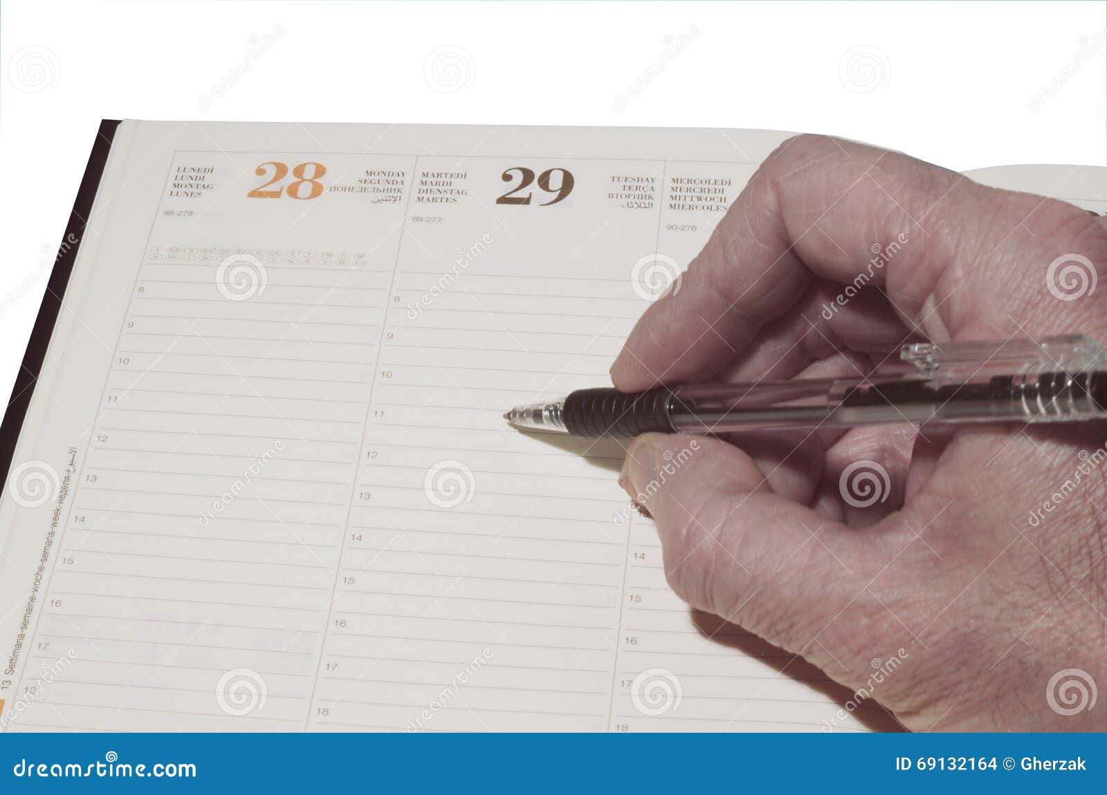Calendar diary writing. stock photo. Image of corporate - 69132164