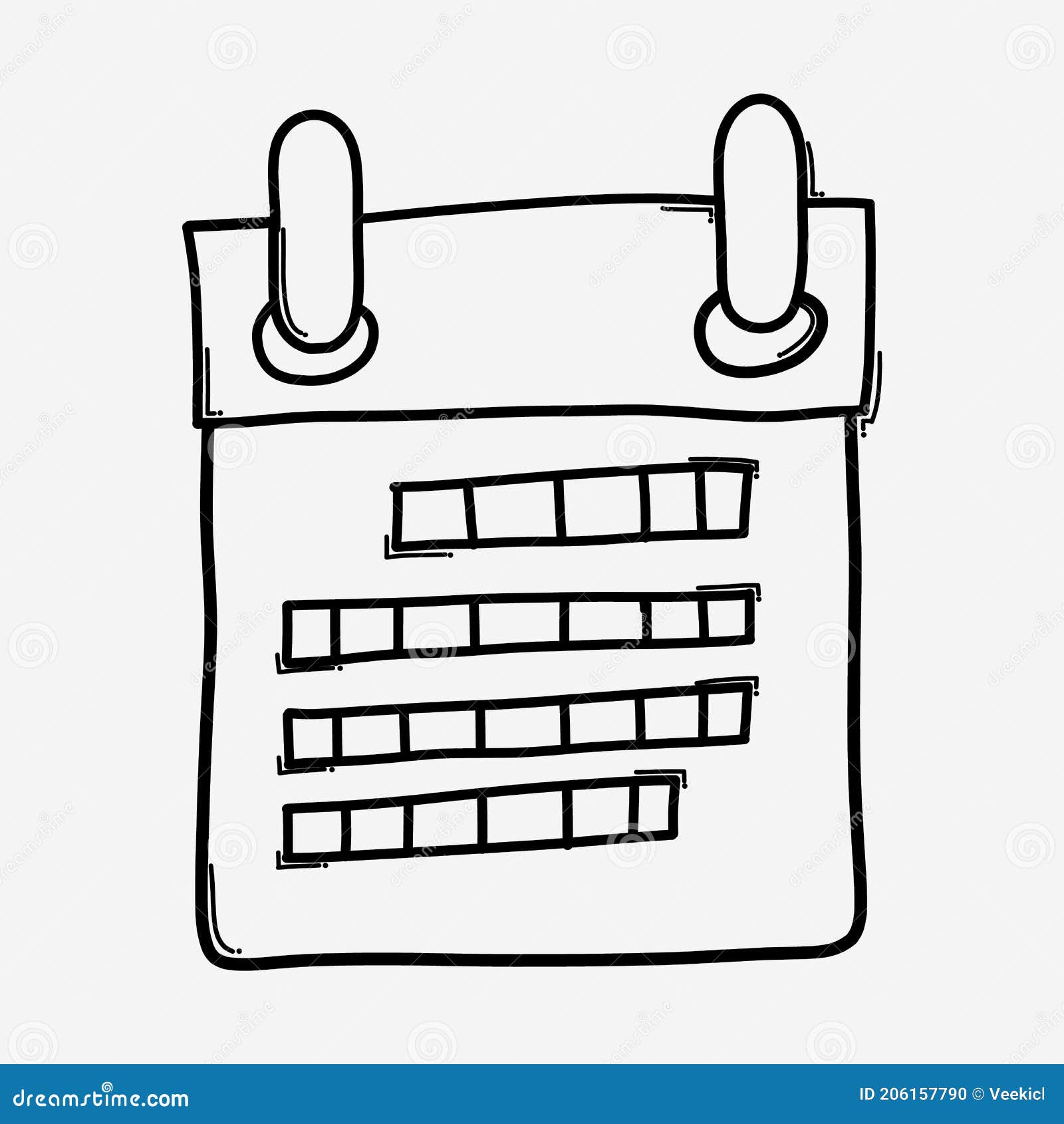 Calendar Doodle Vector Icon. Drawing Sketch Illustration Hand Drawn ...