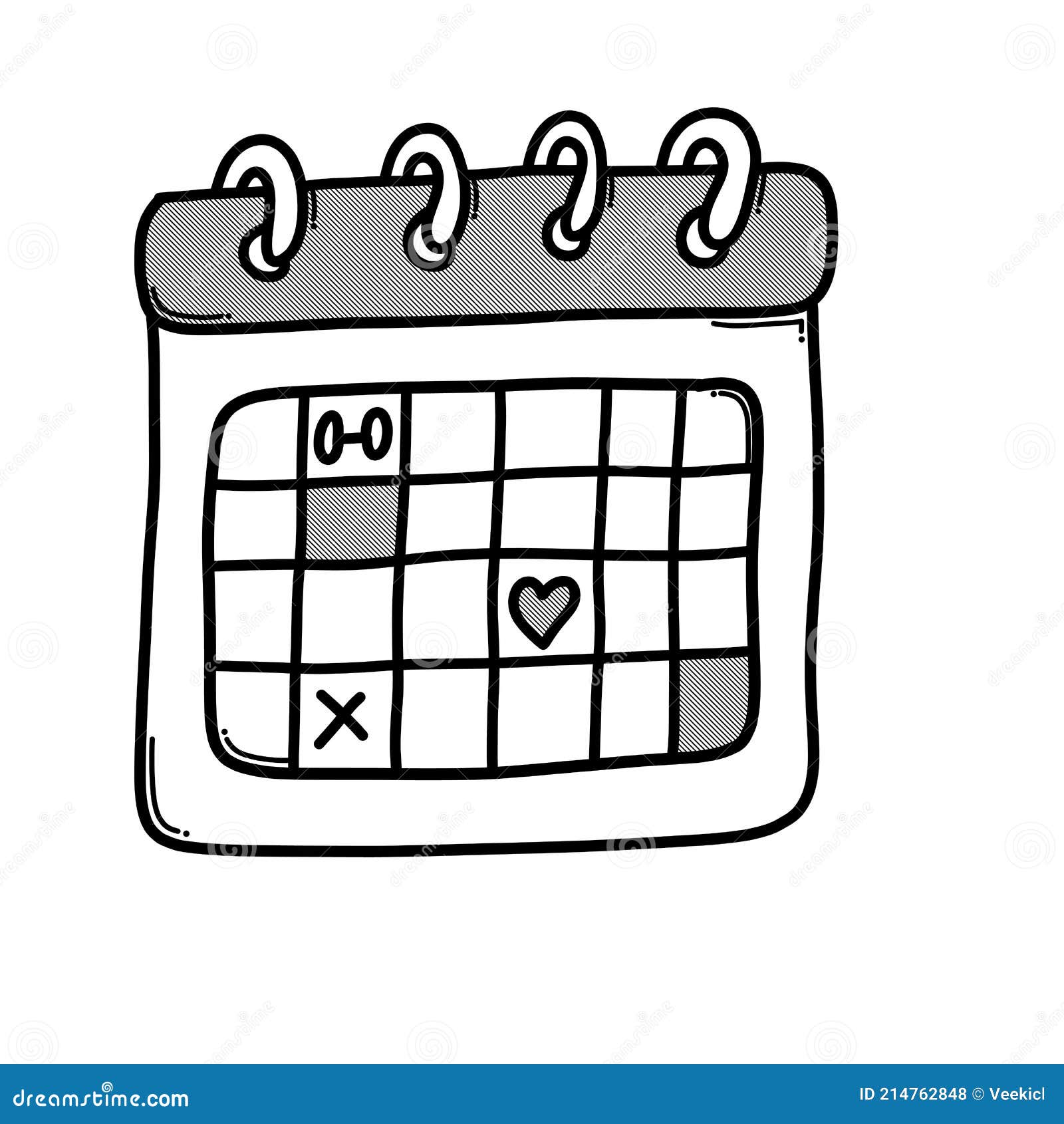 Calendar Doodle Vector Icon. Drawing Sketch Illustration Hand Drawn ...