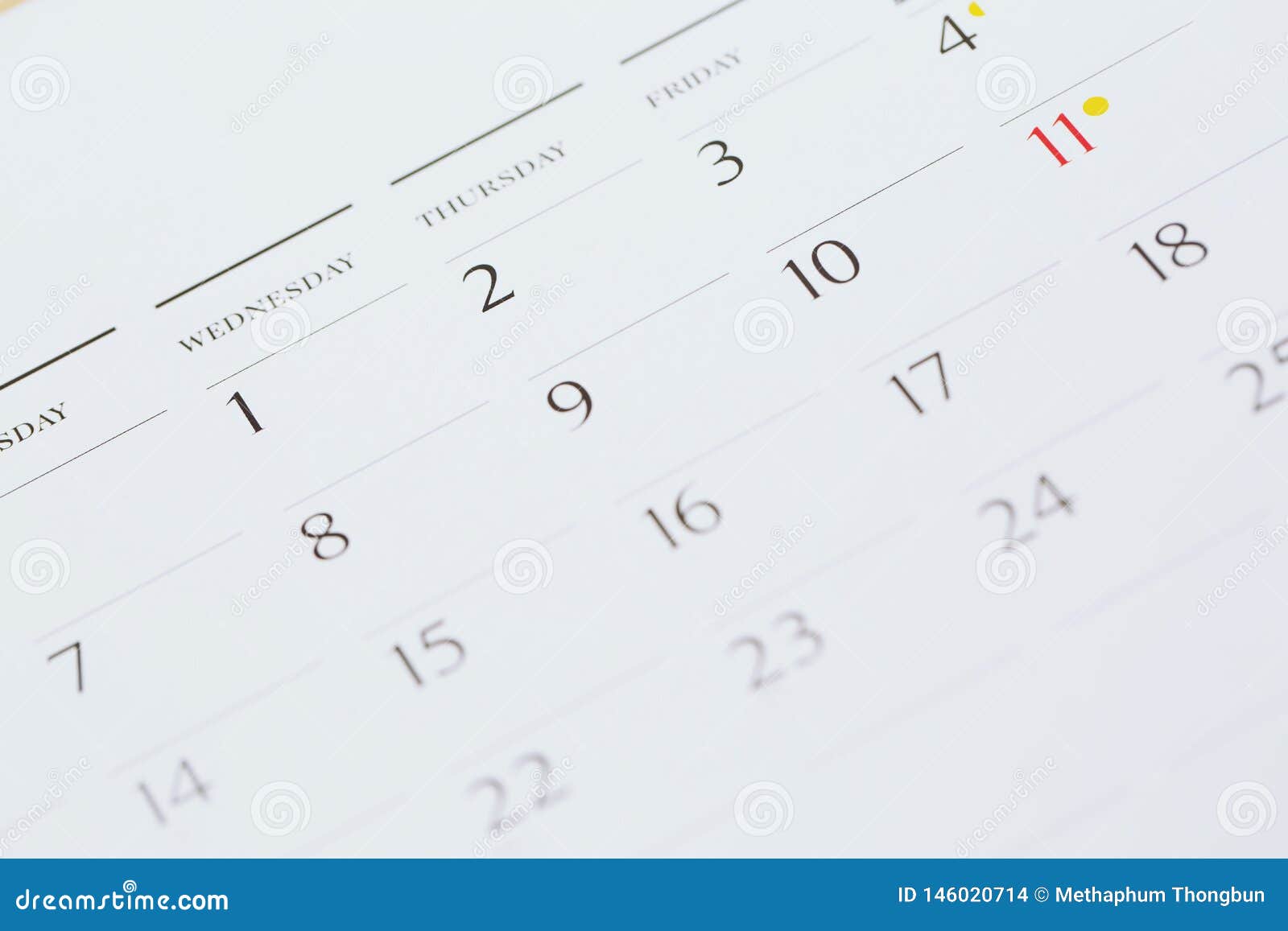 Calendar. Empty Copy Space for Text Stock Photo - Image of annual ...