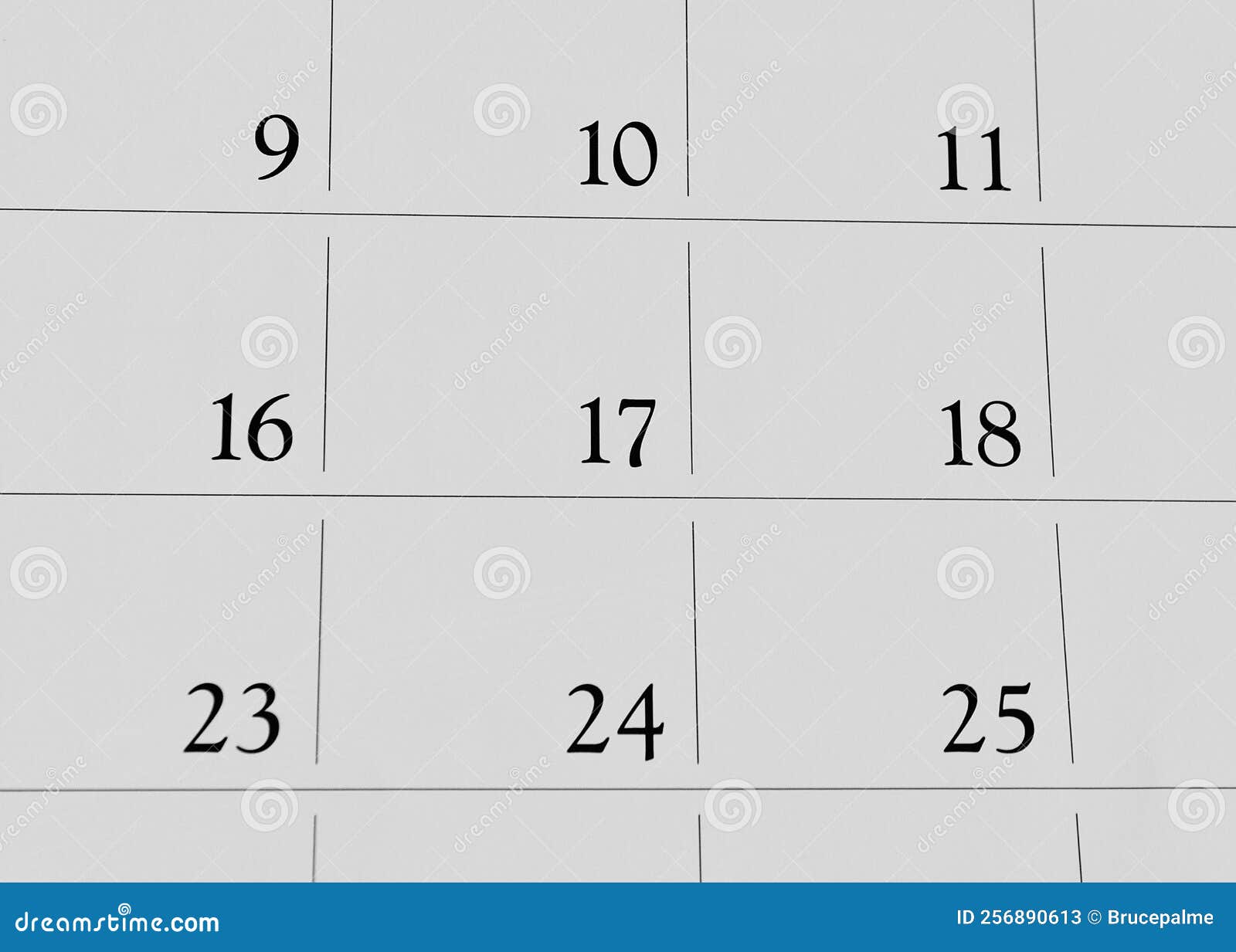 A Calendar with Empty Day Cells Stock Image - Image of calendar ...