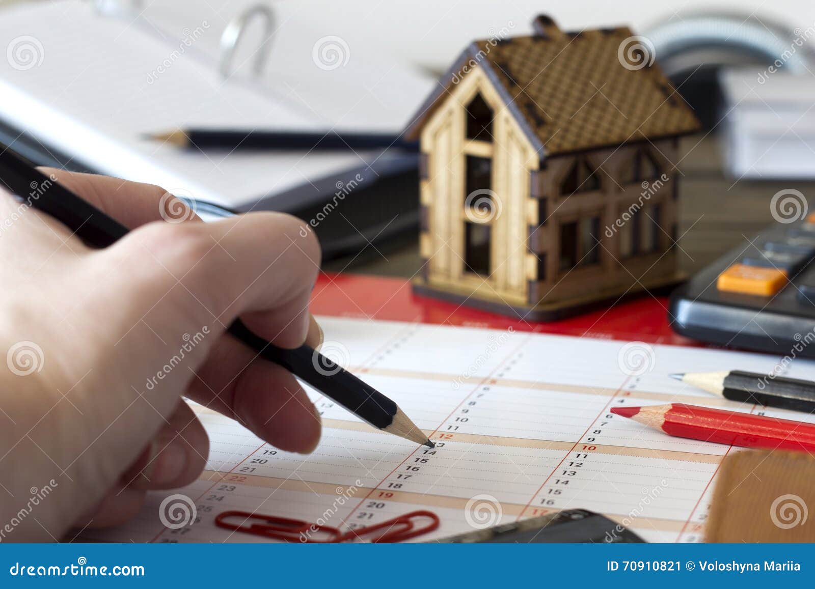 Calendar Entry , and Small House in the Background Stock Image - Image ...