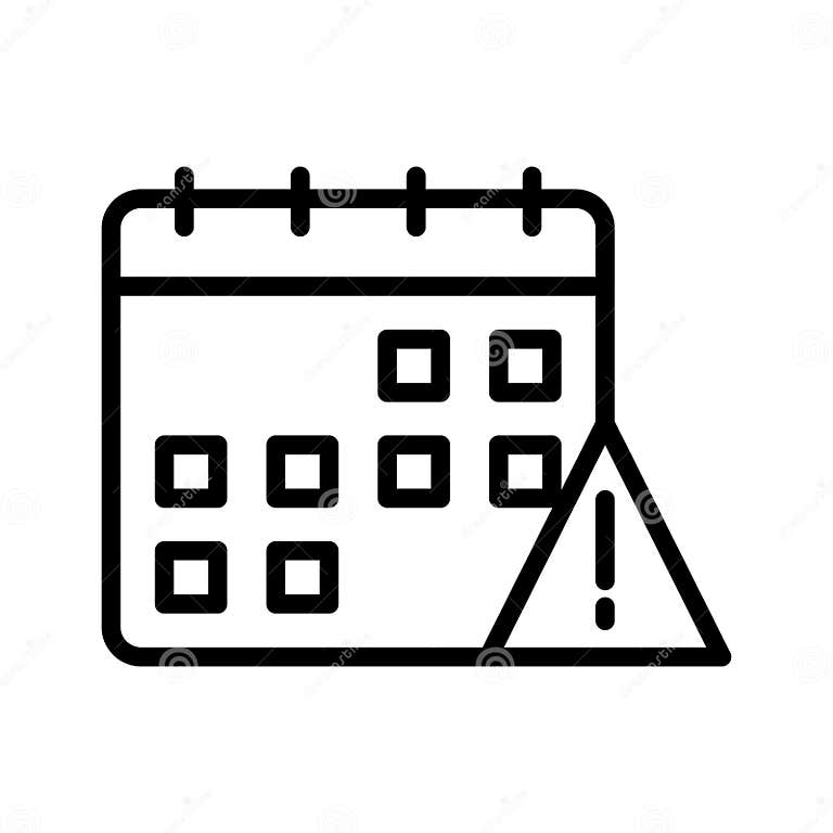 Calendar Error Thin Line Vector Icon Stock Vector - Illustration of ...