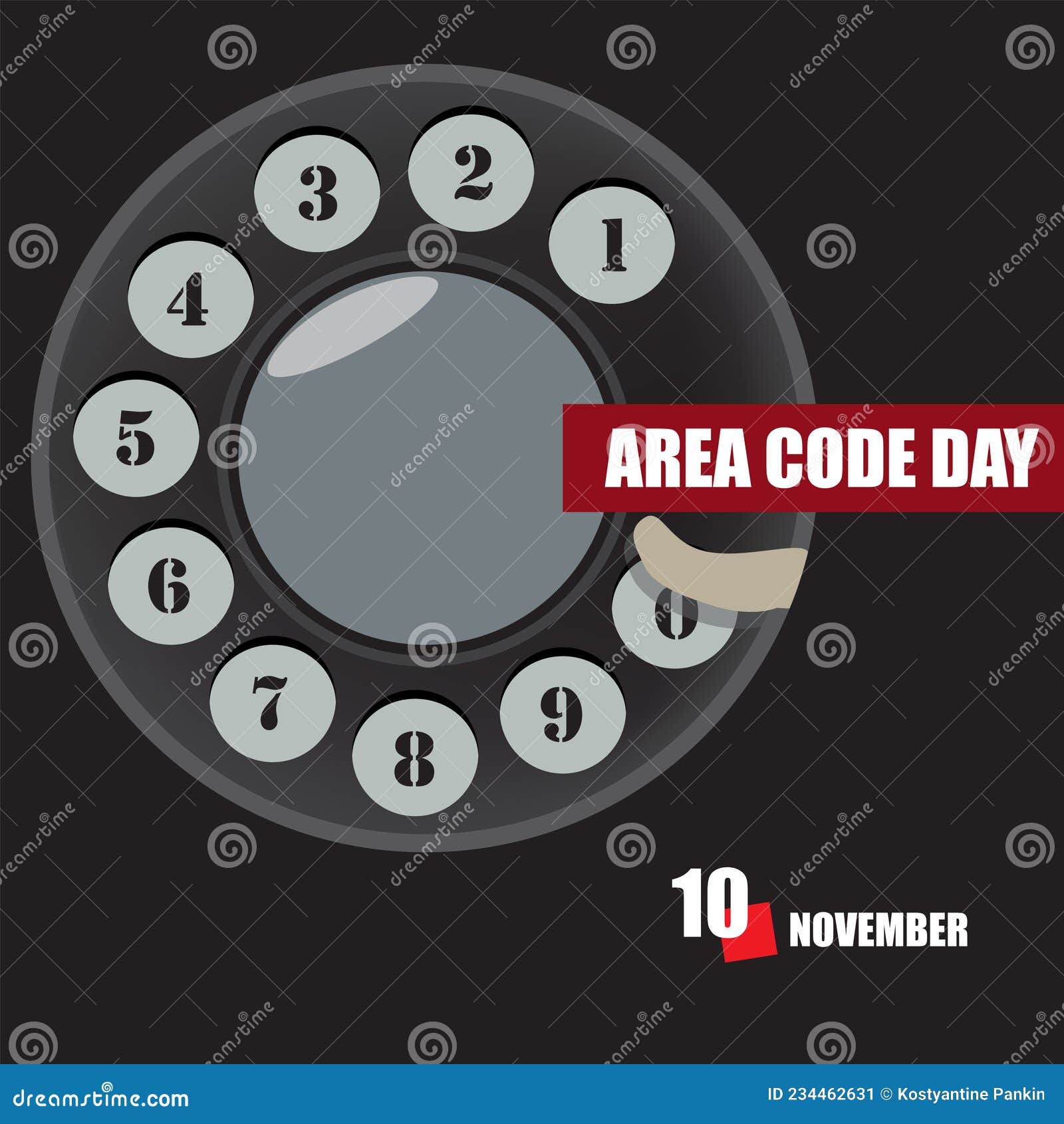 Happy Area Code Day stock vector. Illustration of invitation - 234462631