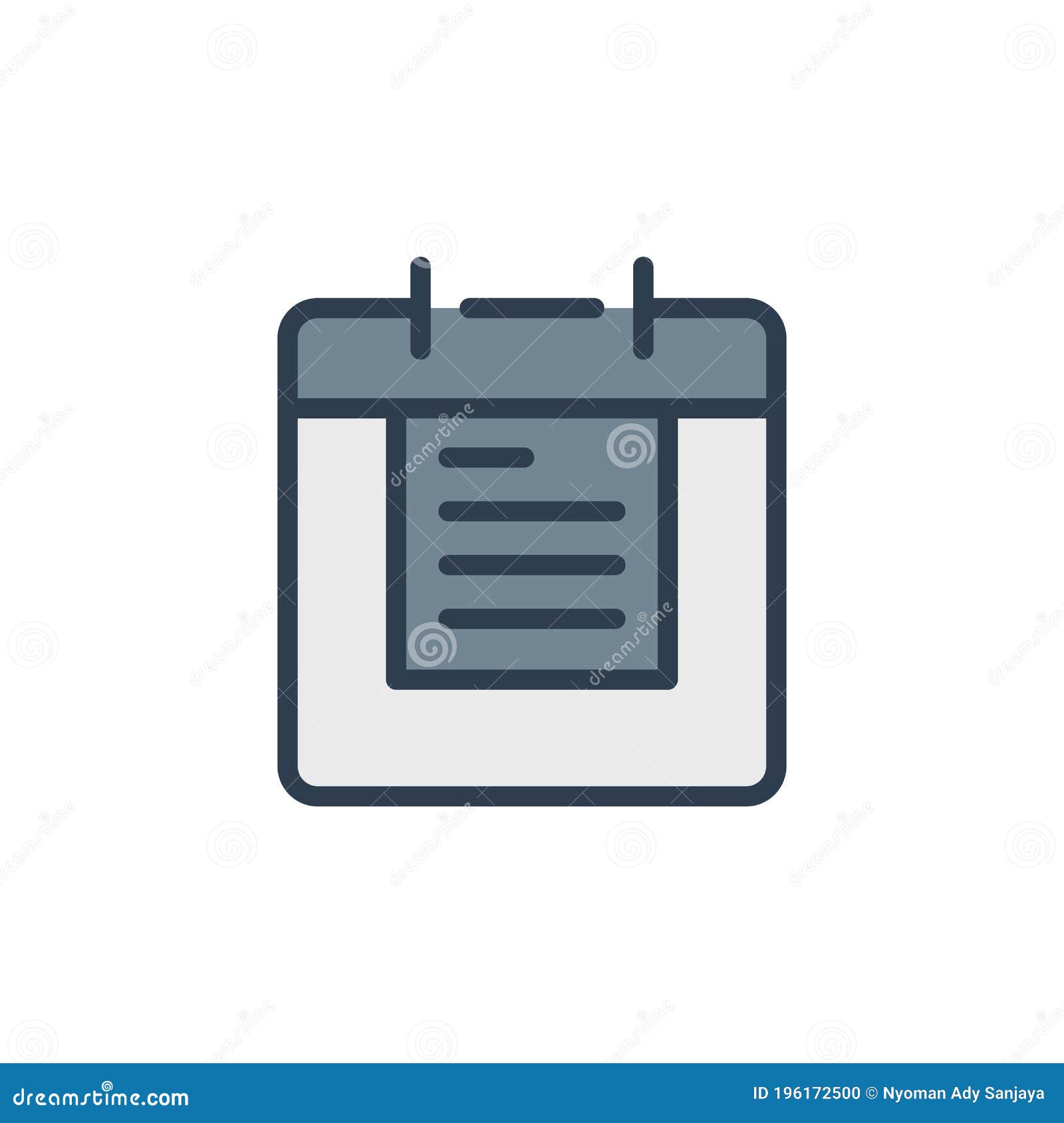 Calendar Event Reminder Vector Icon Symbol Isolated on White Background ...