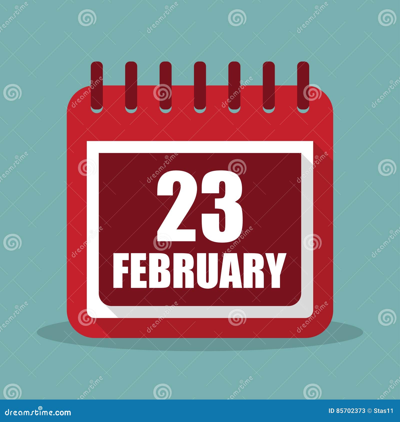 Calendar with 23 February in a Flat Design. Vector Illustration Stock ...