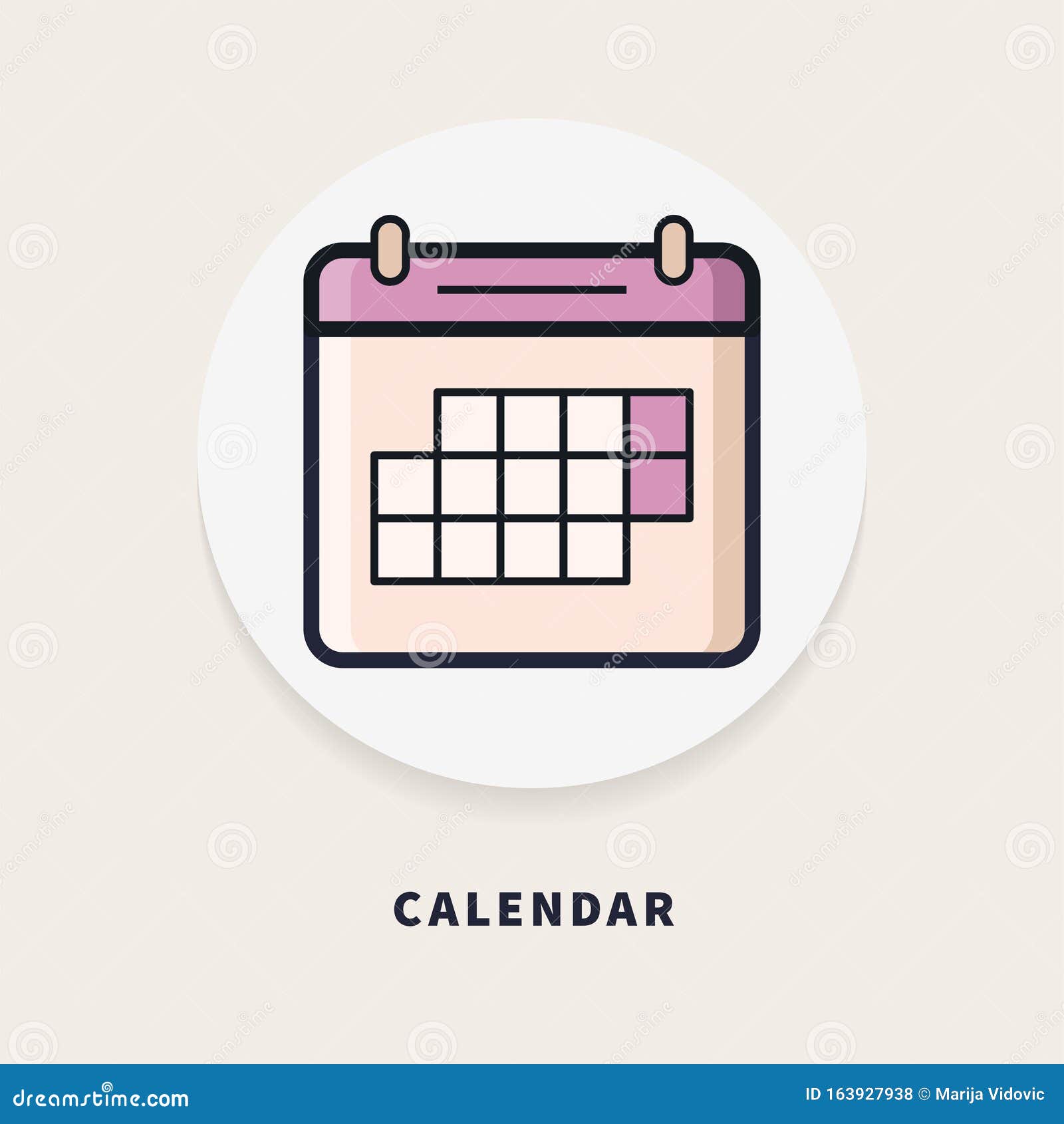 Calendar, Flat Design Thin Line Banner. Stock Vector - Illustration of ...