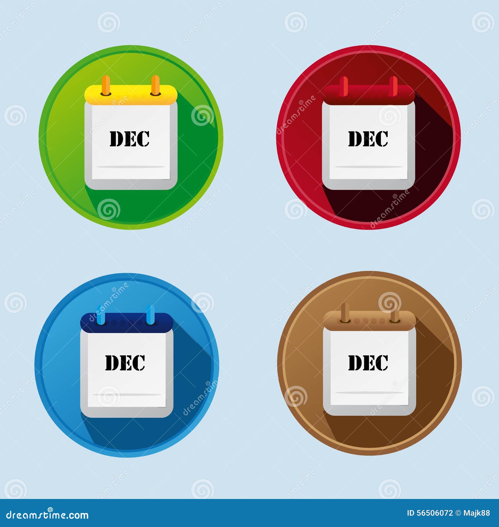 Calendar Flat Icon with December Stock Illustration - Illustration of ...