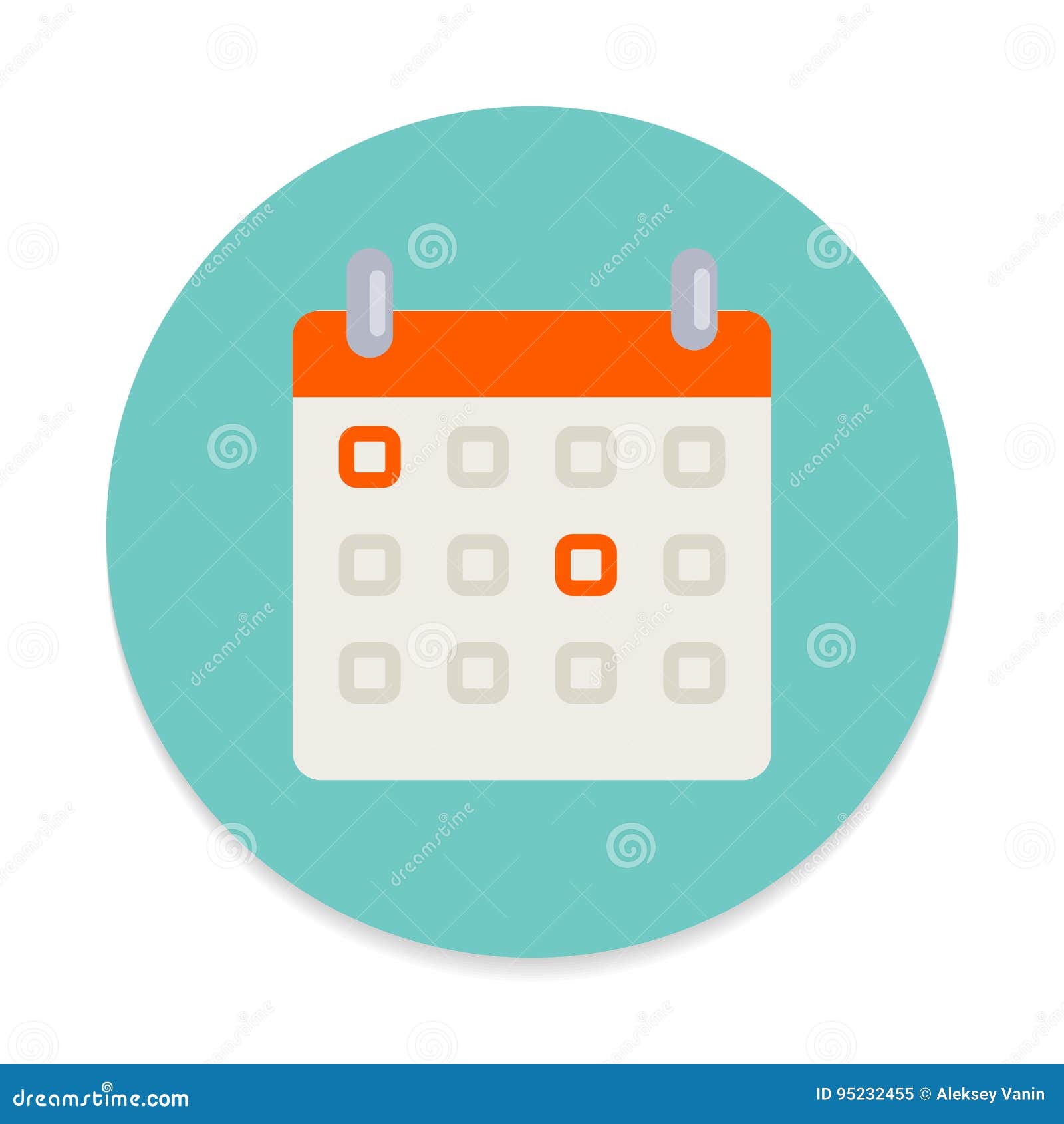 Calendar Flat Icon. Round Colorful Button, Circular Vector Sign Stock ...