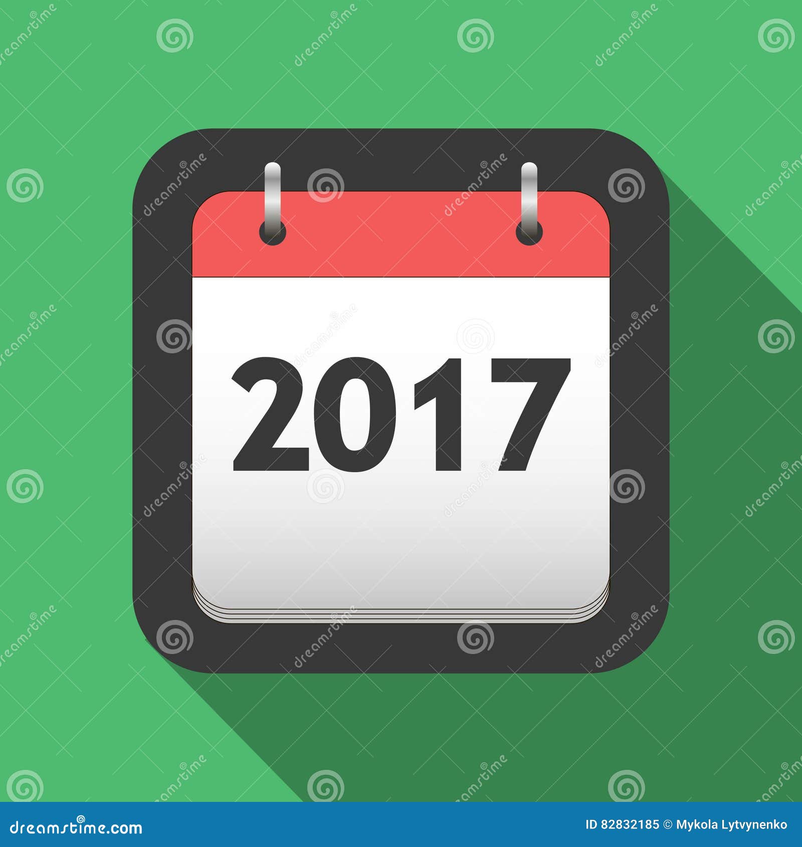 2017 calendar flat icon stock vector. Illustration of paper - 82832185