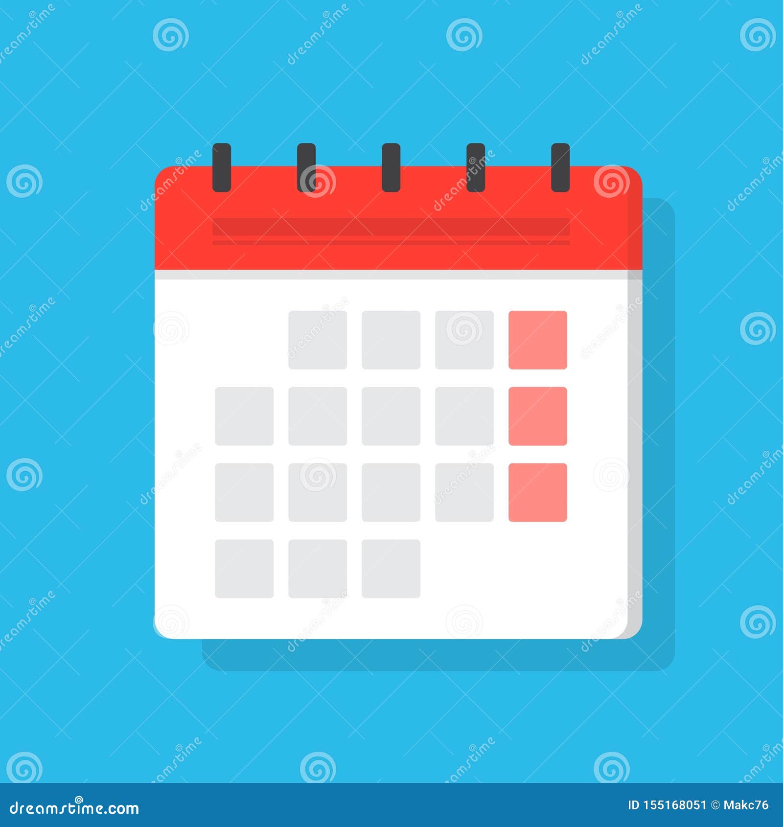 Calendar flat icon vector stock vector. Illustration of element - 155168051