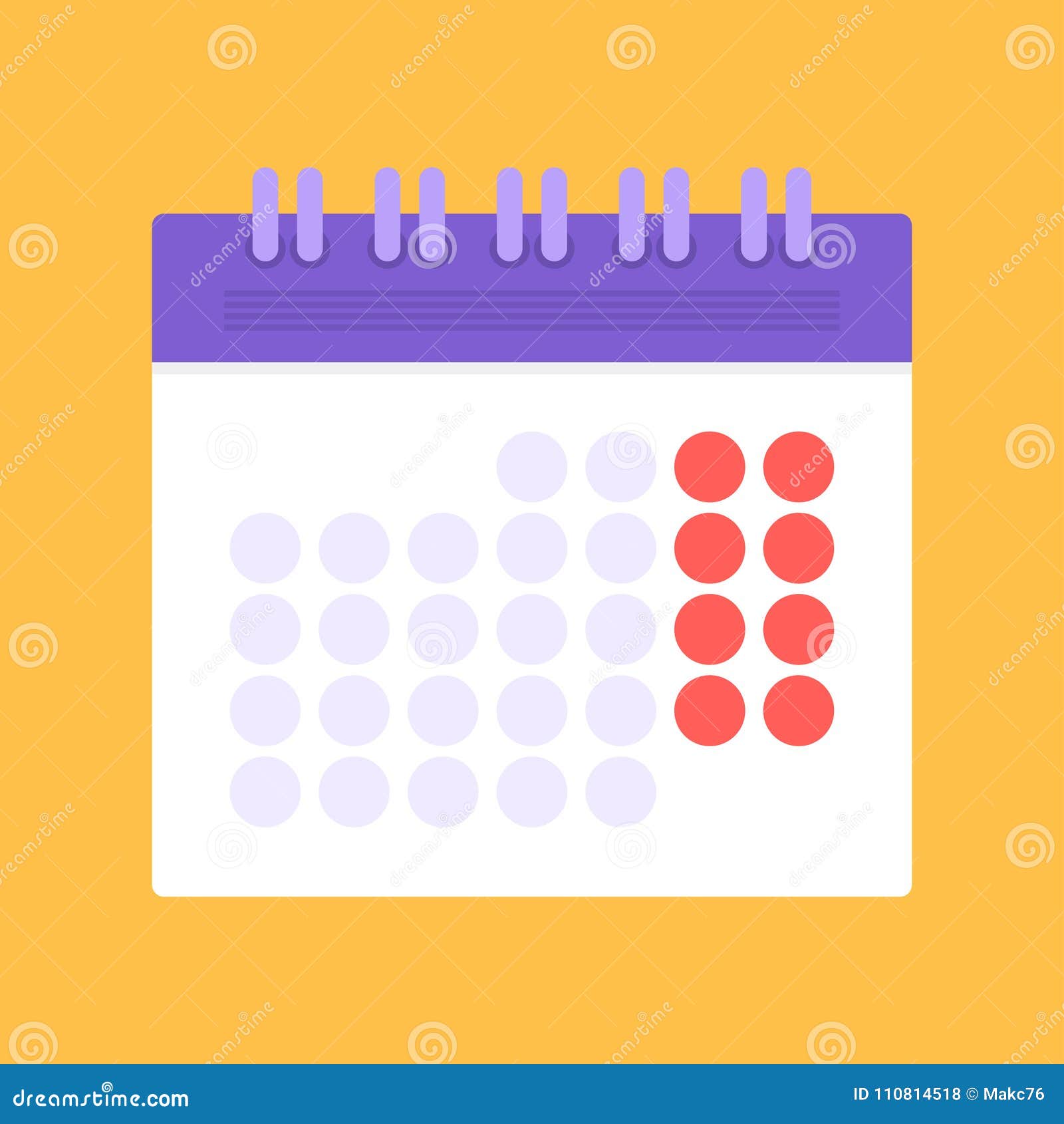 Calendar flat vector icon. stock vector. Illustration of sign - 110814518