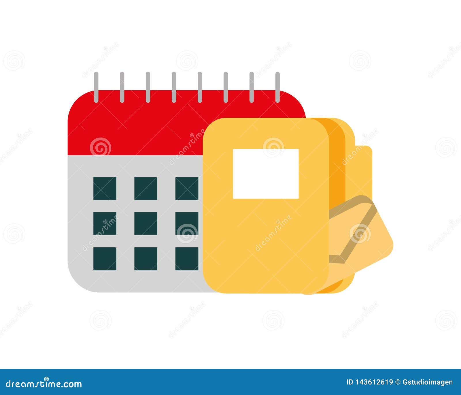 Calendar with Folder Isolated Icon Stock Vector - Illustration of ...