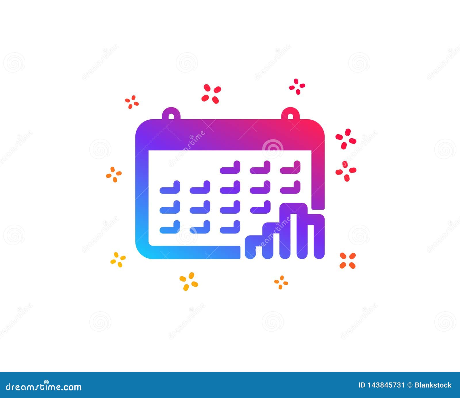 Calendar Graph Icon. Column Chart Sign. Vector Stock Vector ...