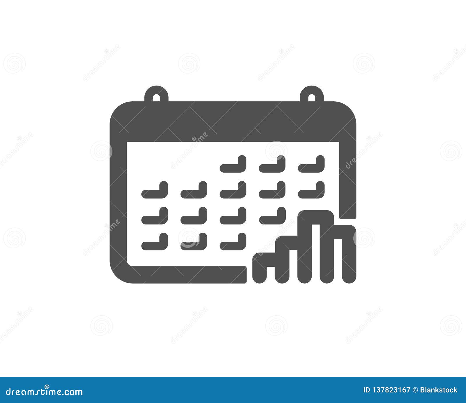 Calendar Graph Icon. Column Chart Sign. Vector Stock Vector ...
