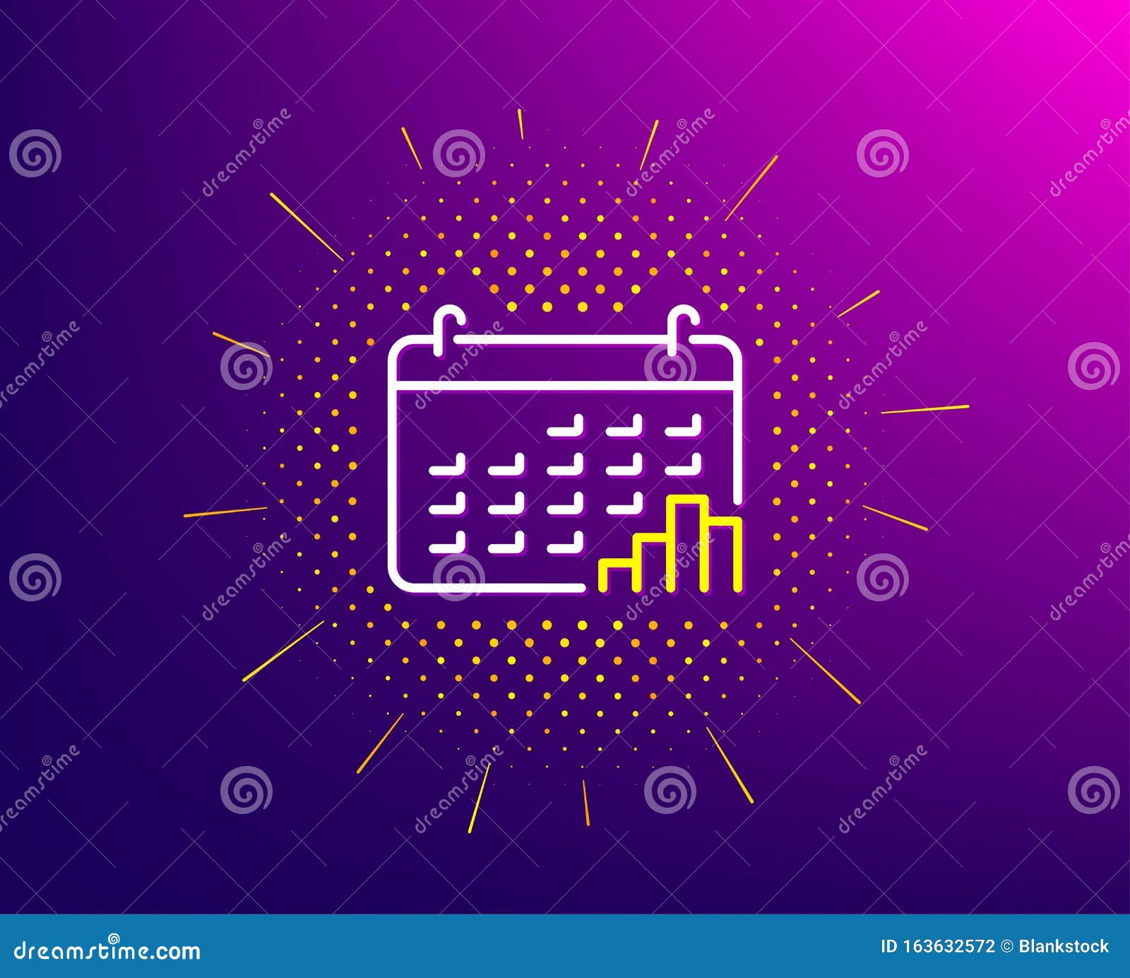 Calendar Graph Line Icon. Column Chart Sign. Vector Stock Vector ...