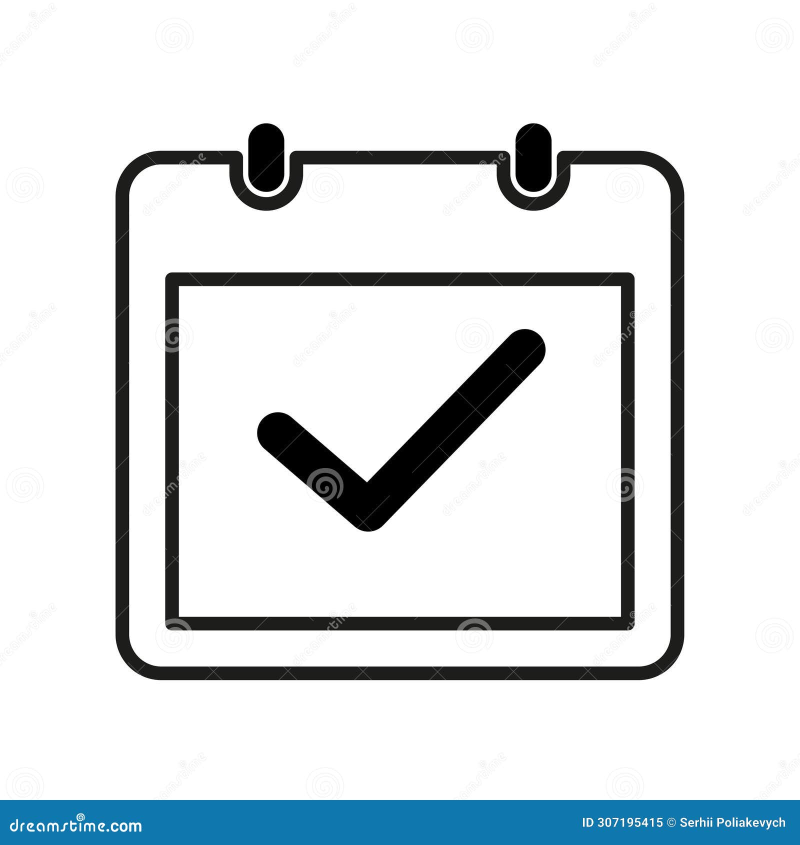 A Calendar with a Check Mark on it Stock Vector - Illustration of ...