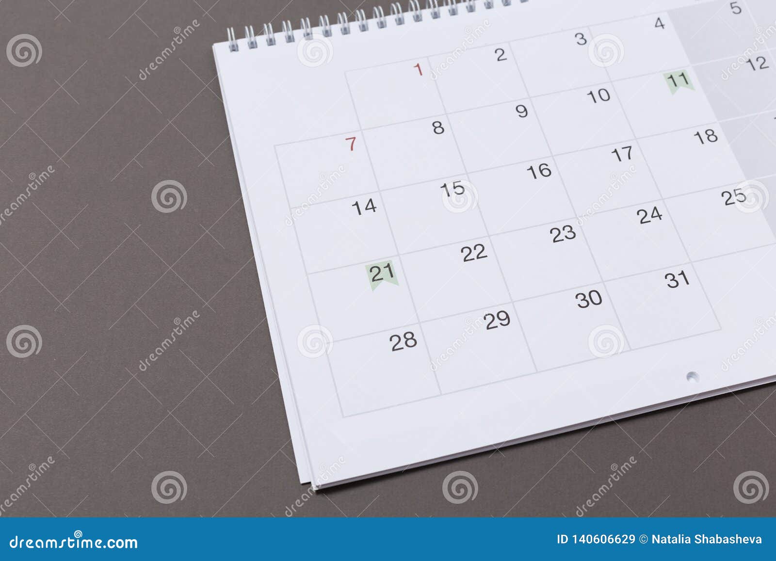 Calendar on Gray Paper Background Stock Image - Image of event ...