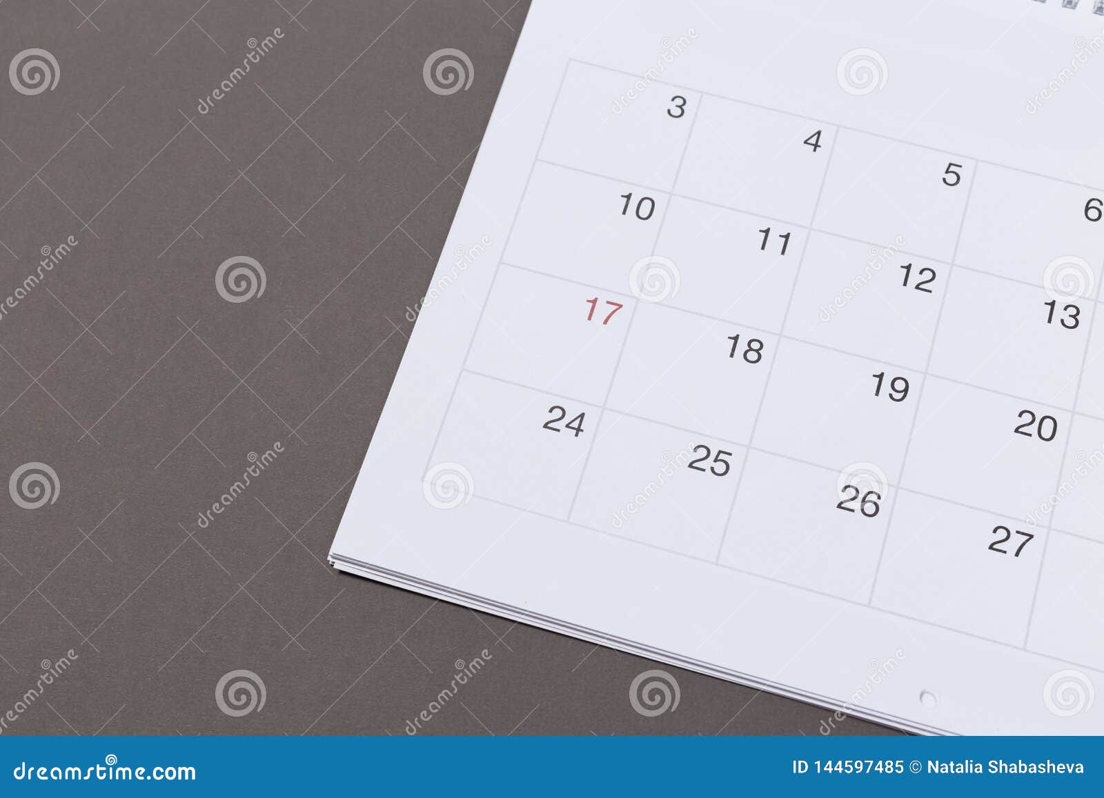 Classic Calendar on Gray Paper Background Stock Image - Image of ...