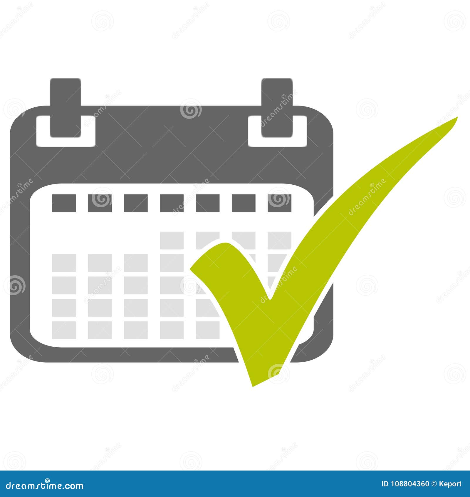 Calendar with green tick stock illustration. Illustration of meeting ...